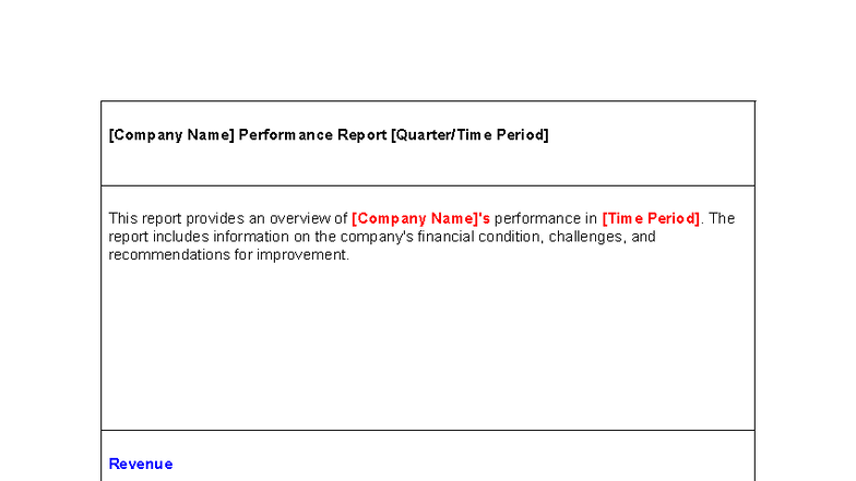 ABC Company Performance Report: Financial Overview & Recommendations ...