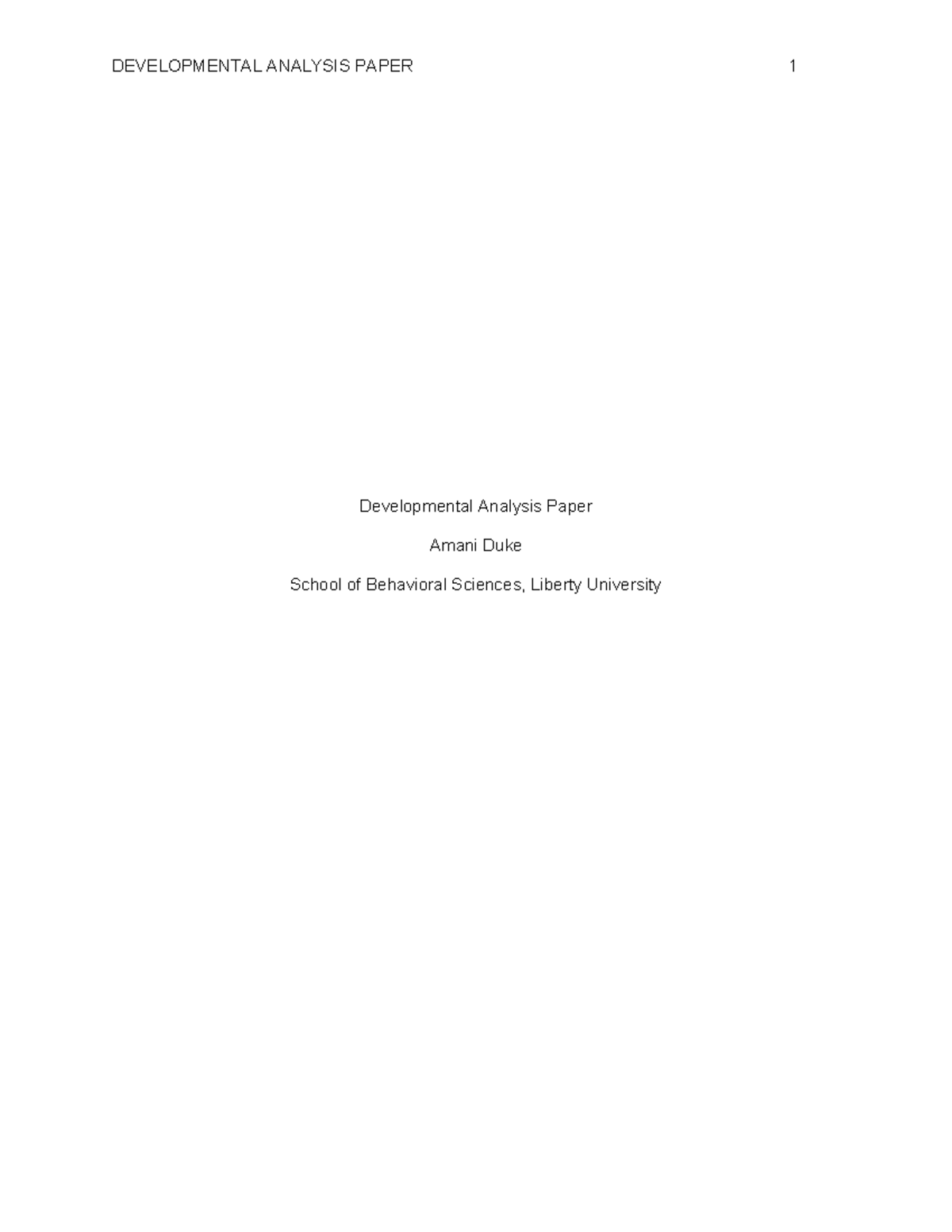 Developmental Analysis in HSCO 502: Application of Lifespan Theories ...