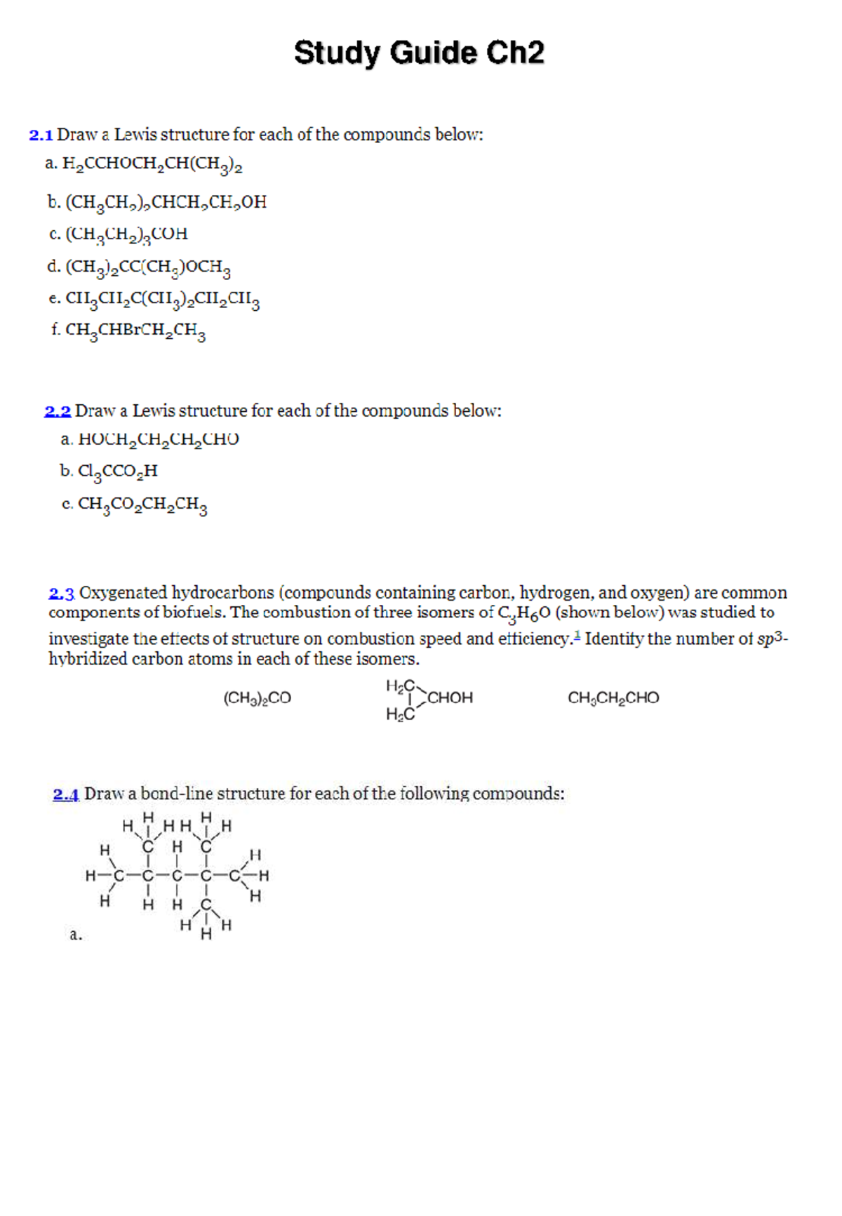 Study Guide Ch2: Lewis Structures & Resonance Concepts - Studocu