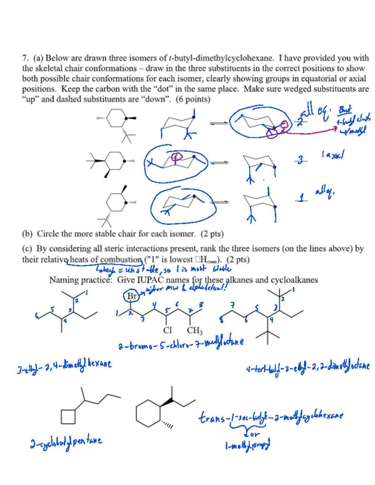 IUPAC Isomers and Stability: Chair Conformations Analysis for Chemistry ...