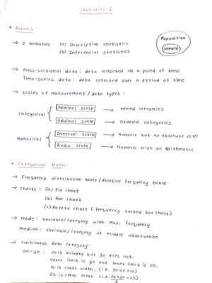 Statistics-1 Formula Sheet - Statistics for Data Science - Studocu