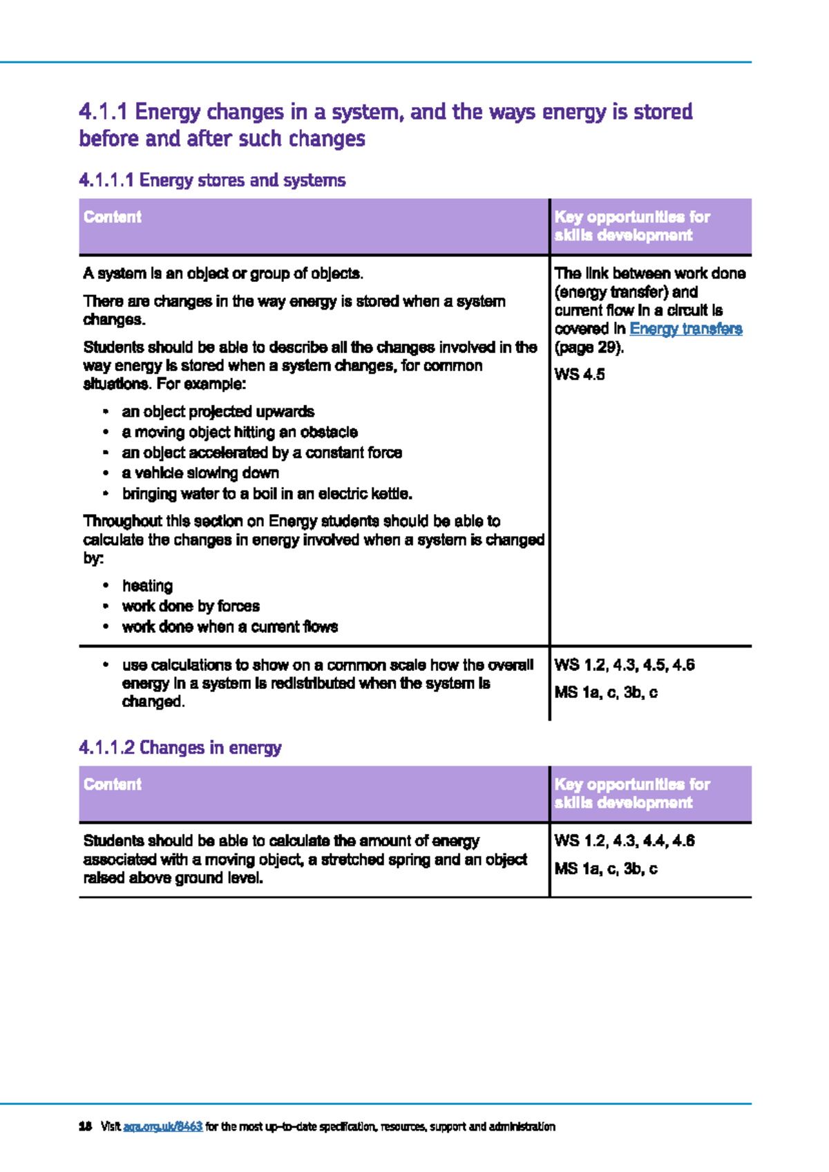 AQA GCSE Physics 8463: Energy Changes and Systems Overview - Studocu