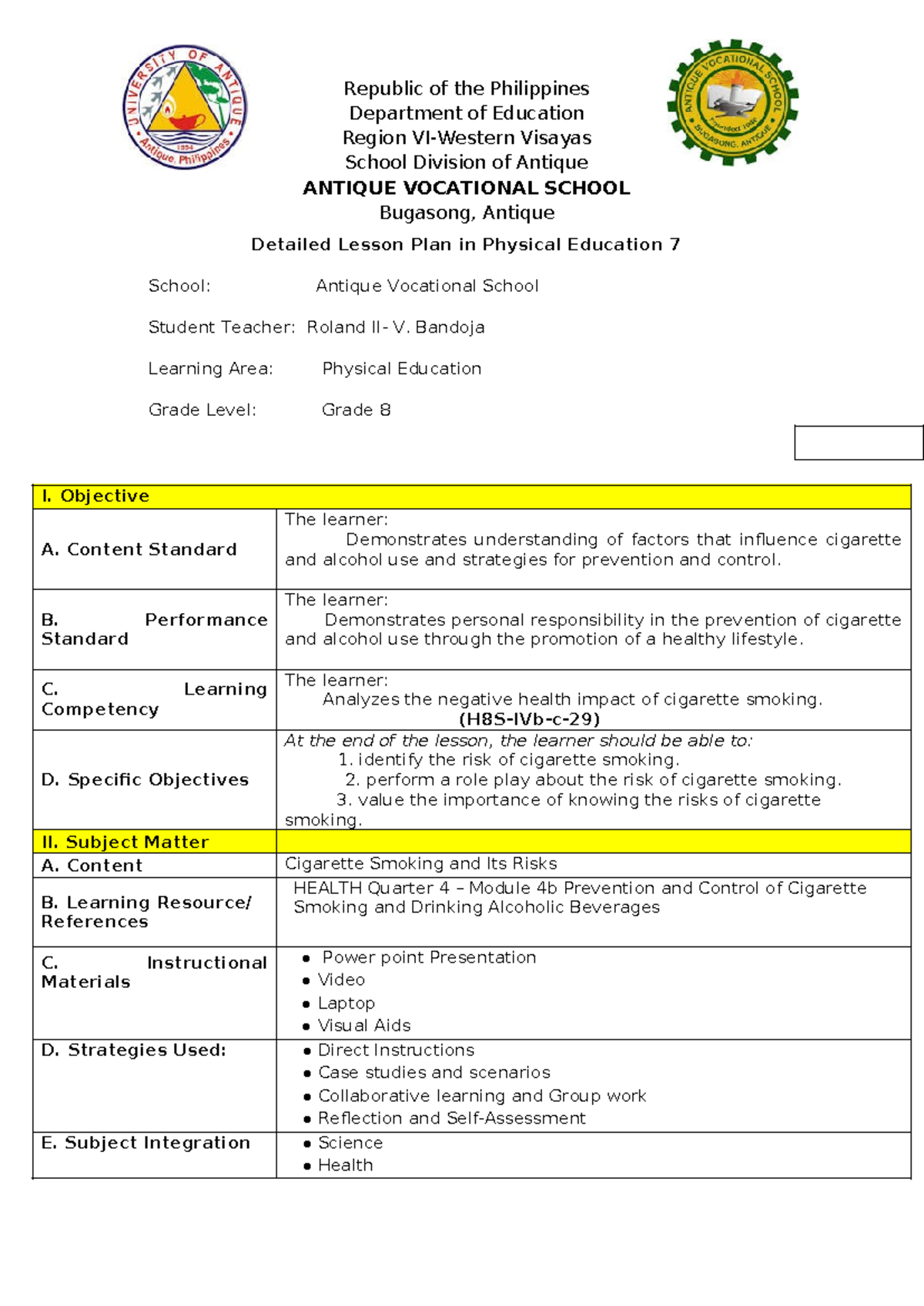 DLP Health 8: Understanding Cigarette Risks and Prevention Strategies ...