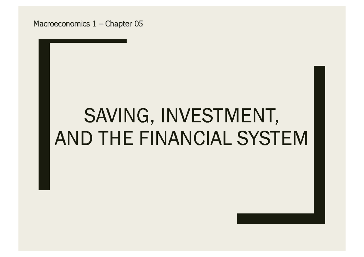 5. Saving + investment - © 2009 South-Western, a part of Cengage ...
