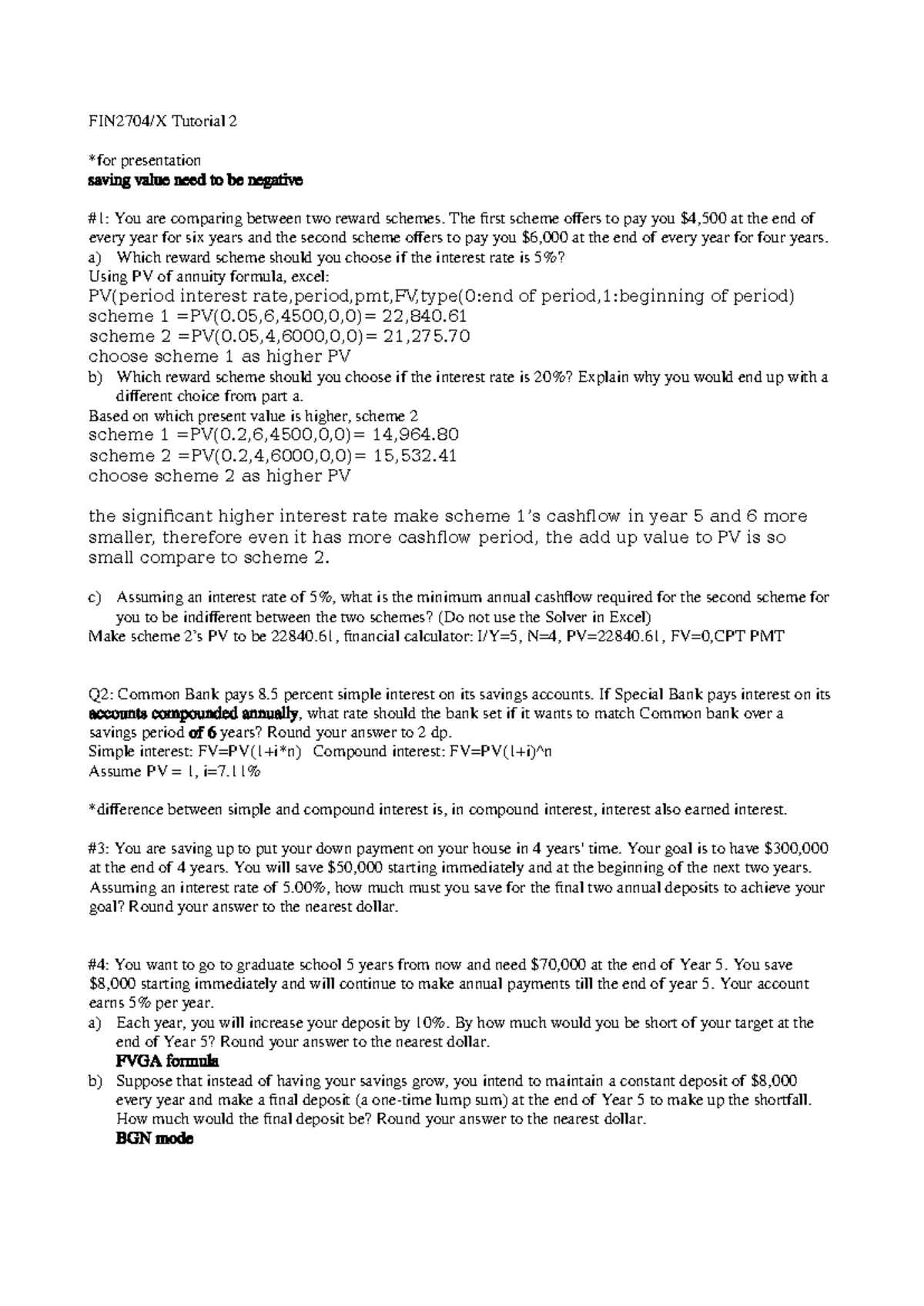 FIN2704 AY24-25 Sem2 Tutorial 2 Questions - FIN2704/X Tutorial 2 for ...