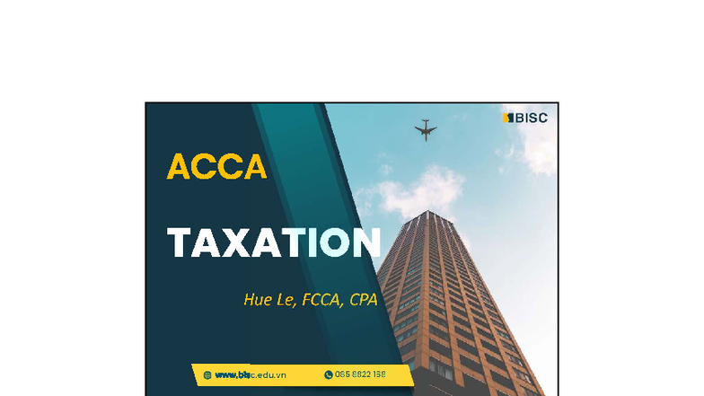 TAXATION ACCA TX Revision Notes: Chapter 4 - Value Added Tax - Studocu