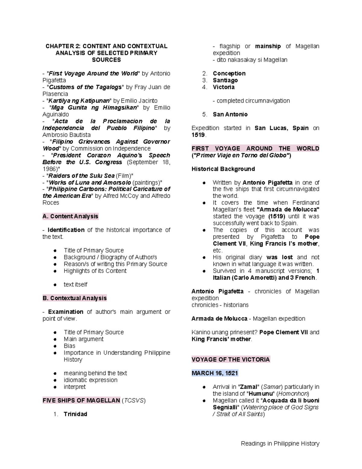 RPH 2 - DHVSU BSA 1st Year - Chapter 2: Content & Context Analysis ...