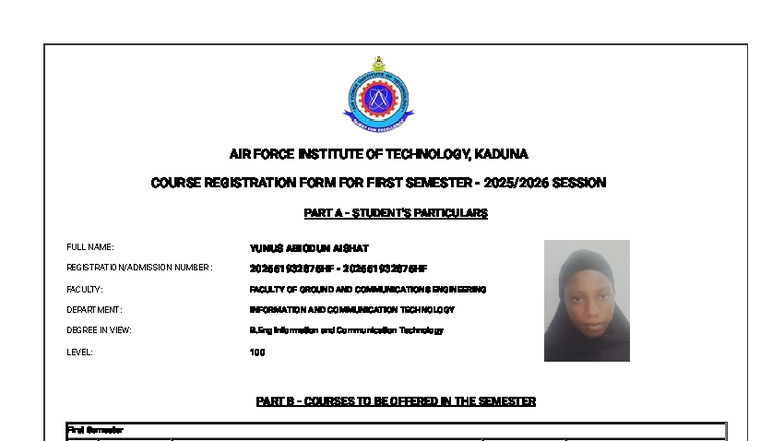 Air Force Institute of Technology, Kaduna - AIR FORCE INSTITUTE OF ...