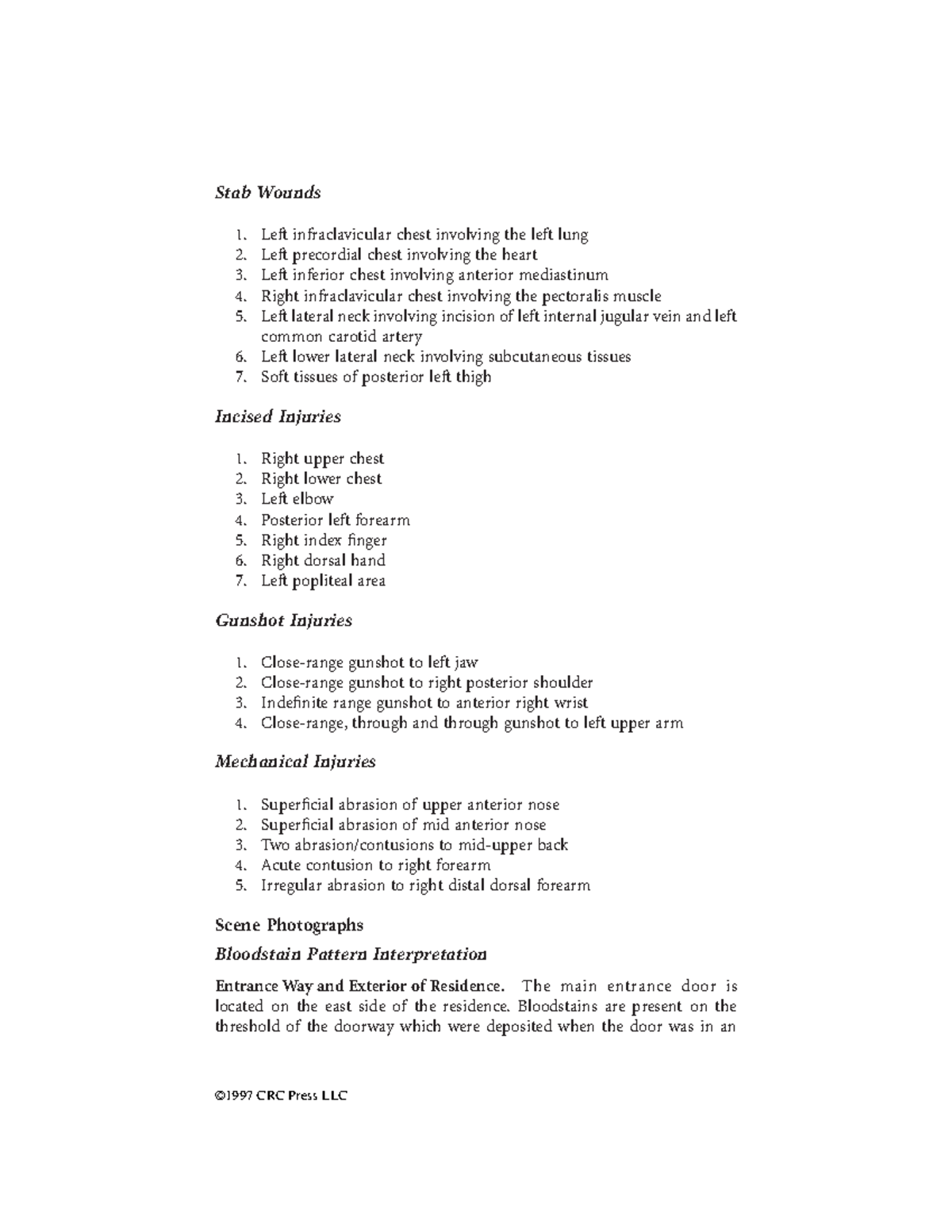 Introduction to Forensic Sciences-75 - Stab Wounds Left infraclavicular ...