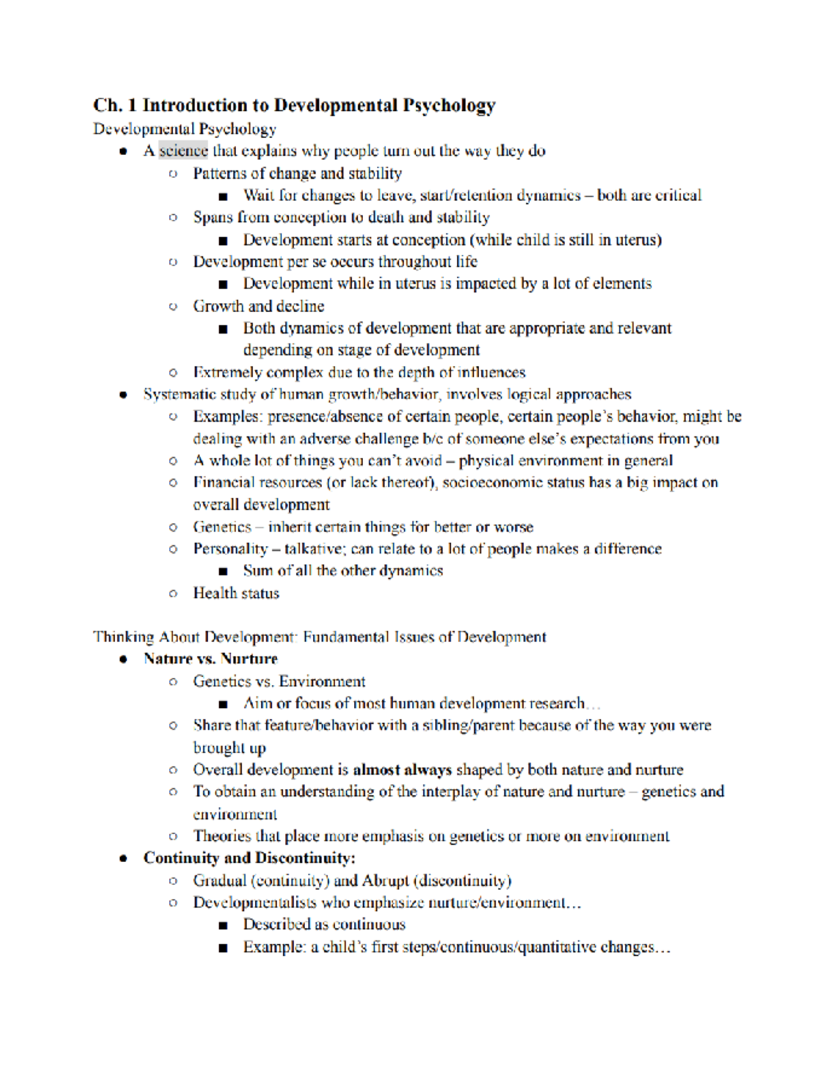 Chapter 1 Intro To Dev Psych Ch 1 Introduction To Developmental