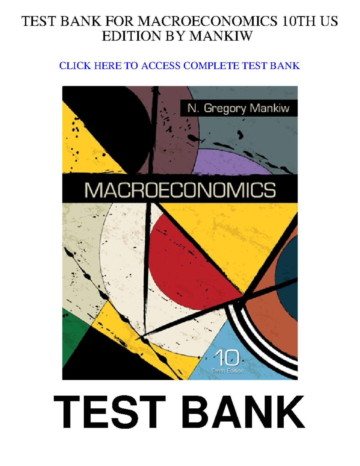 Macroeconomics (ECON101) Test Bank Chapter 2 - Mankiw 10th Ed. - Studocu