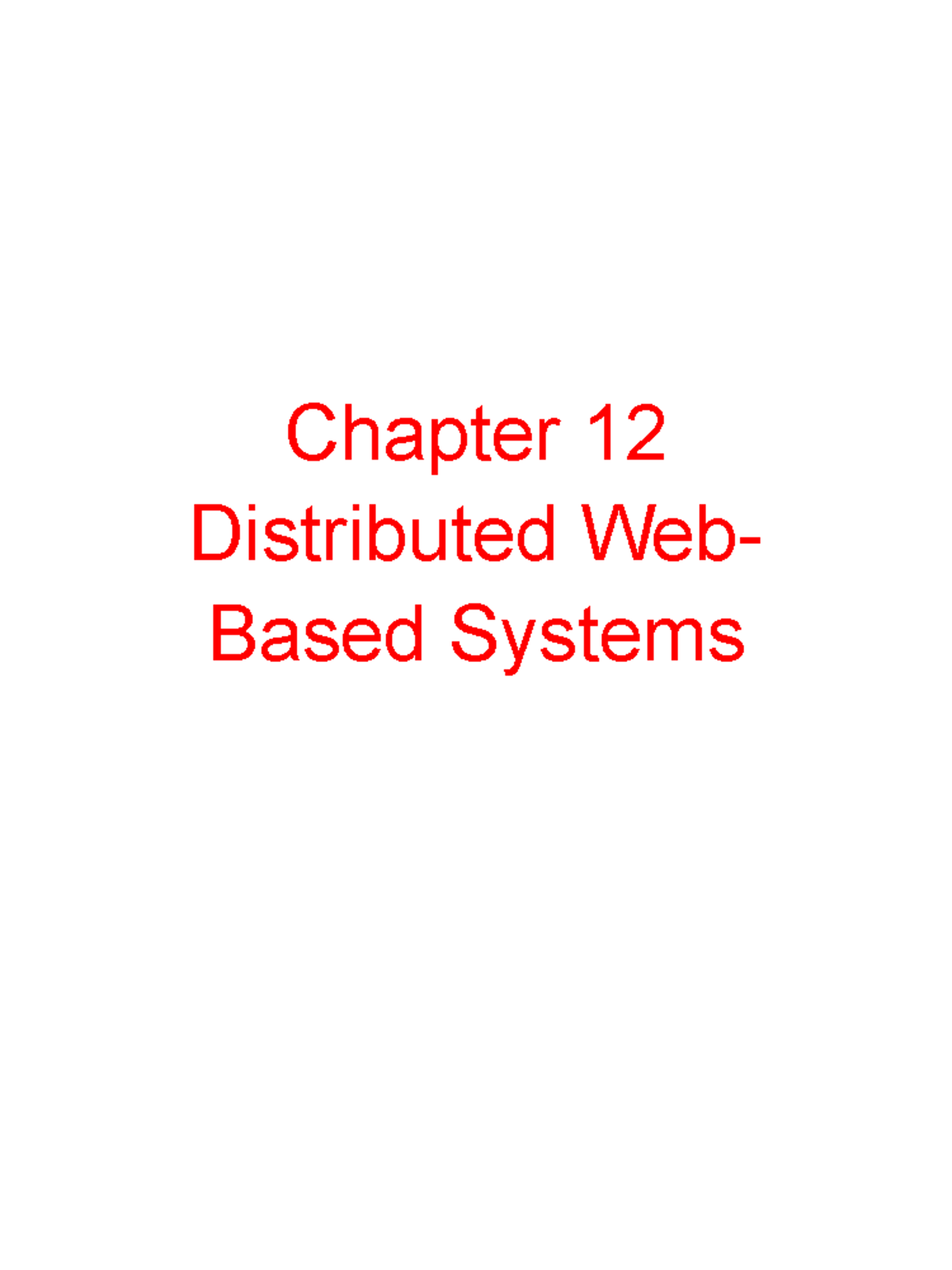 Chap-12v2 - Lecture notes 12 - Web Programming - Chapter 12 Distributed ...