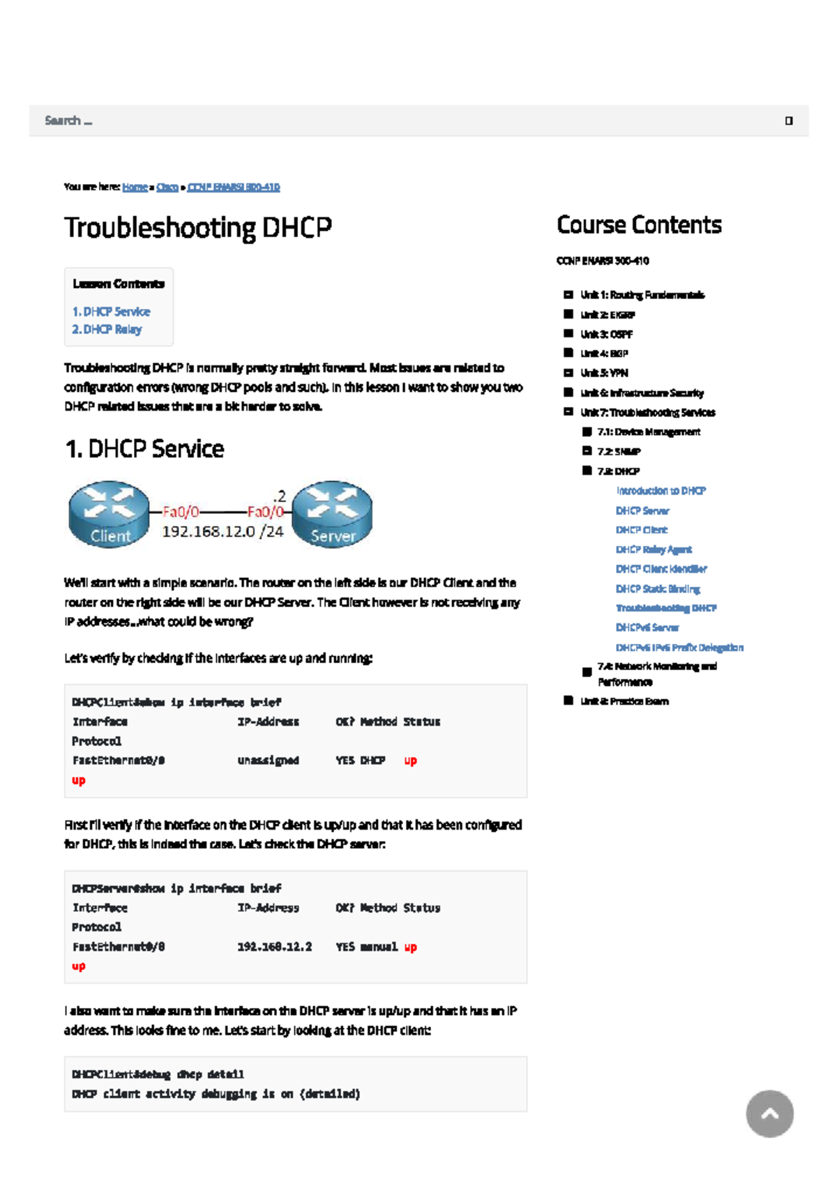 Troubleshooting DHCP Issues - CCNP ENARSI Lesson Notes - Studocu