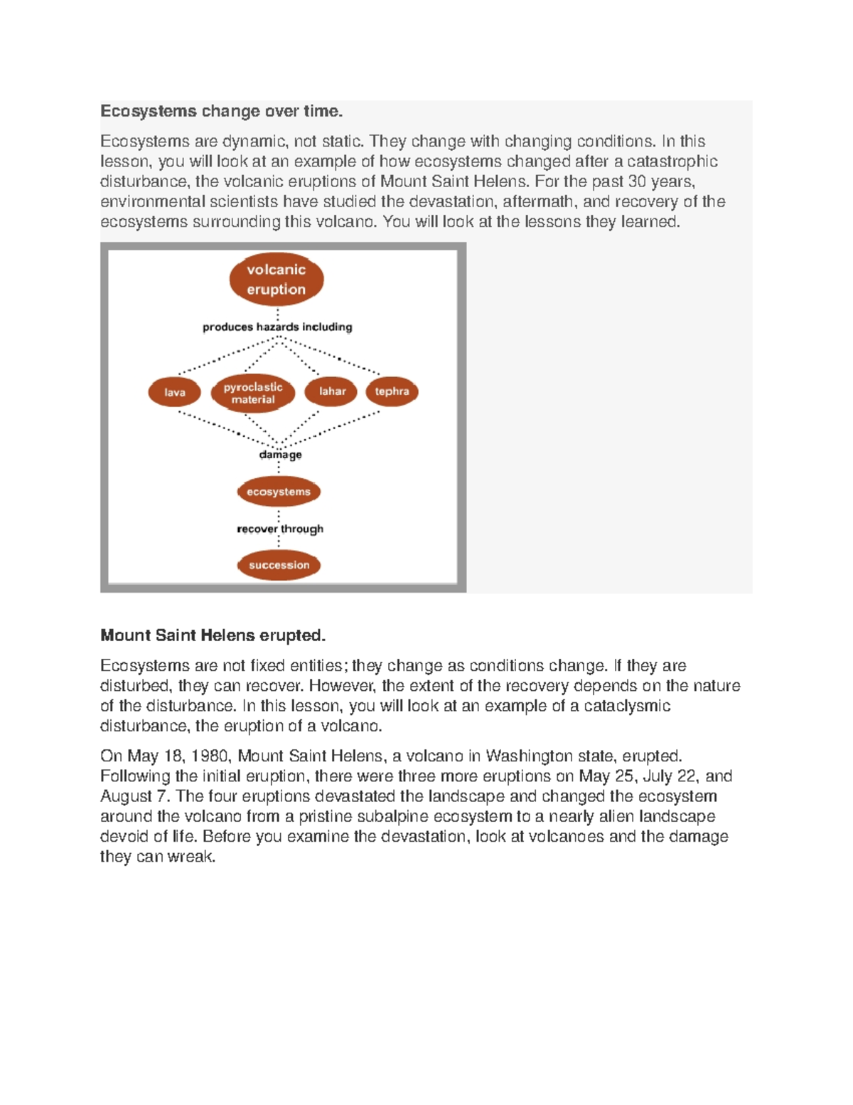 Note 4 - Unit 2 - Ecosystems change over time. Ecosystems are dynamic ...