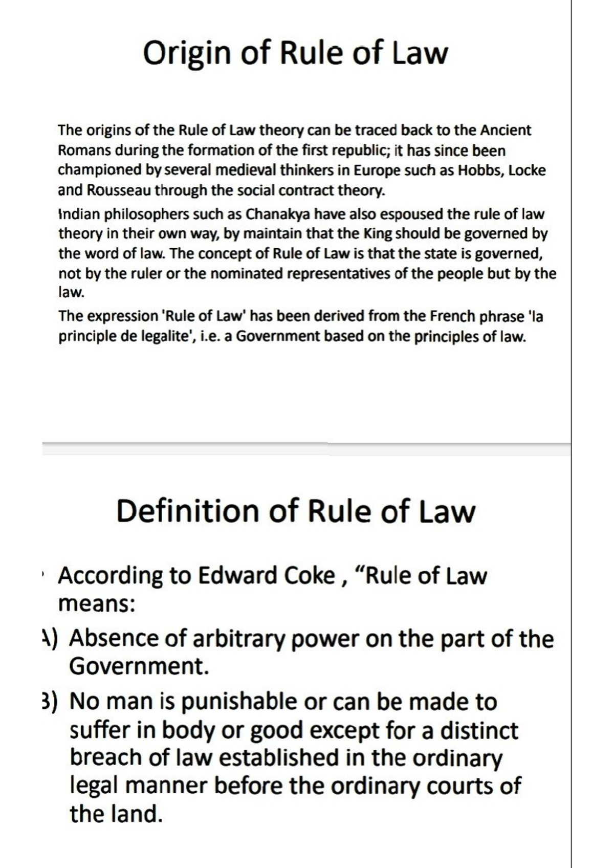 Rule of Law - Summary of Key Concepts and Principles - Studocu