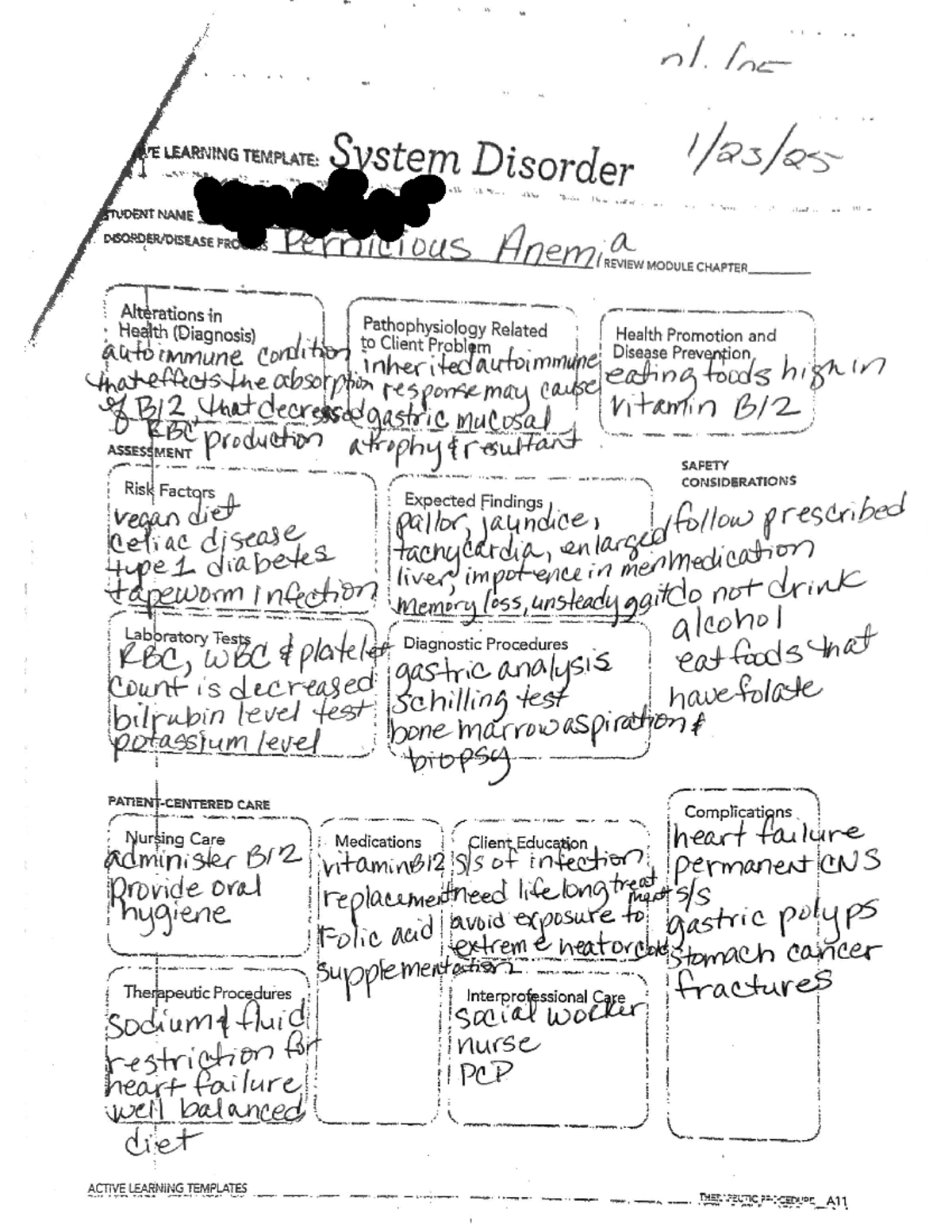 Pernicious anemia ati - system disorder - Inc VE LEARNING TEMPLATE ...