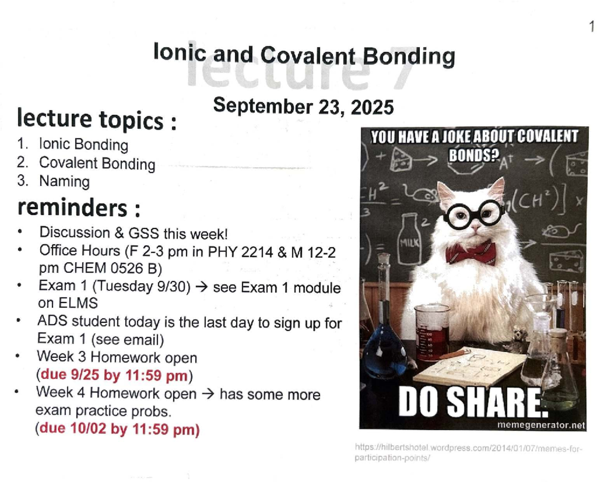 1. Bonding Lecture Topics: Ionic & Covalent Bonds (Course Code) - Studocu