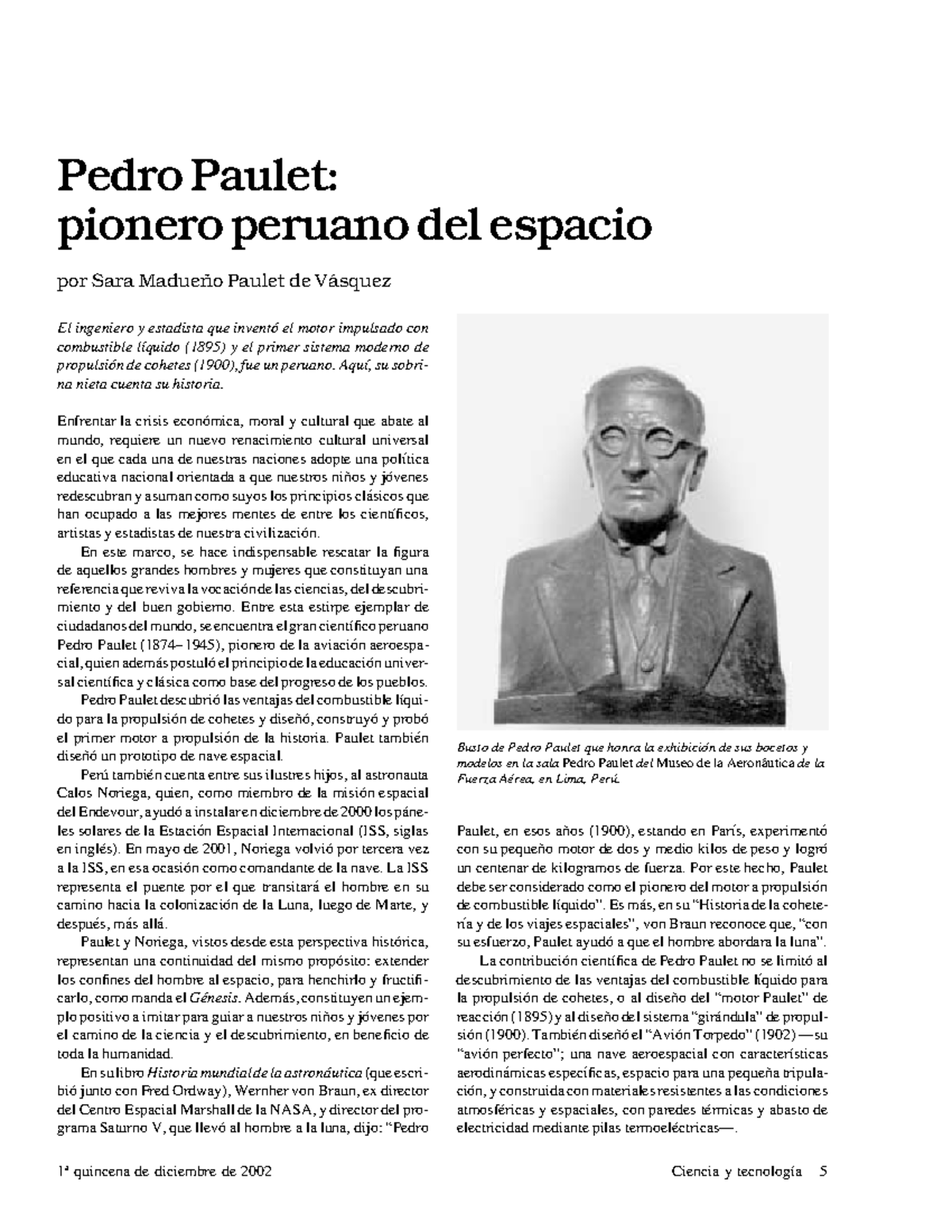 Paulet historia - Pedro Paulet: pionero peruano del espacio por Sara ...