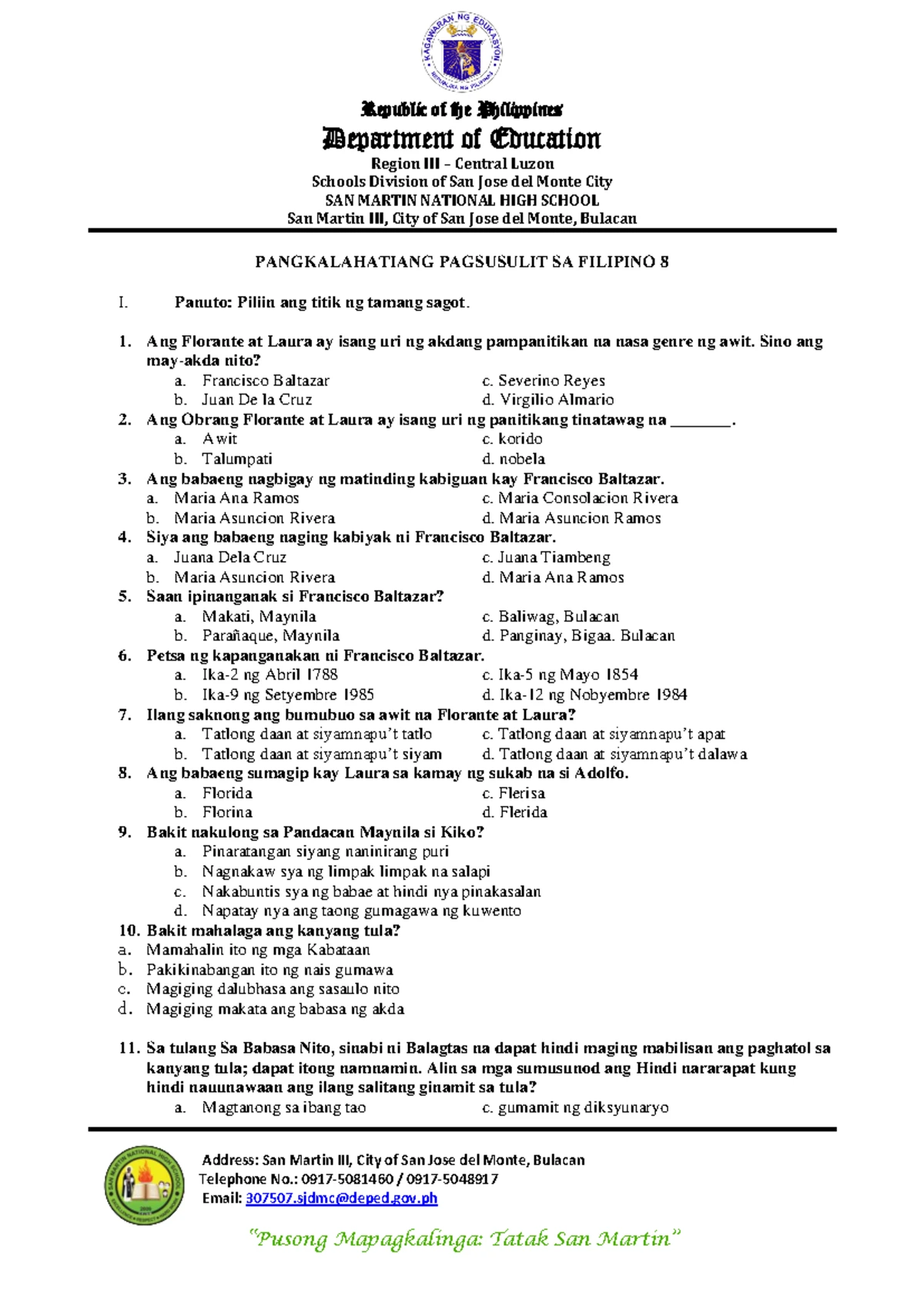 Slogan Making Contest Guidelines for Talospatang HS Students - Studocu