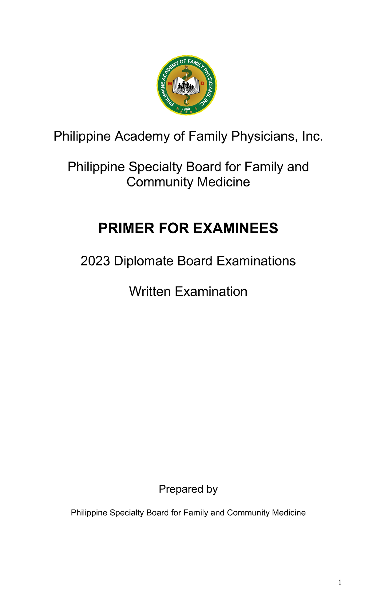 PAFP Diplomate Exam Primer 2023: Written & Orientation Details - Studocu