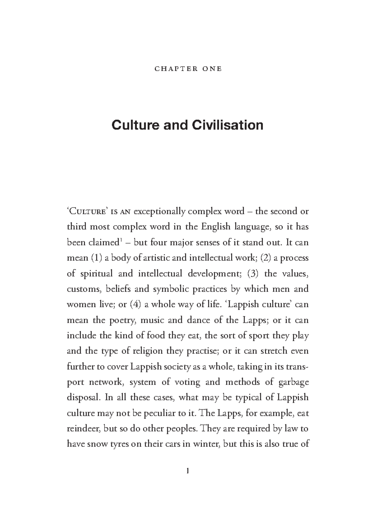 Eagleton Culture Ch1 - Understanding Culture and Civilisation - Studocu