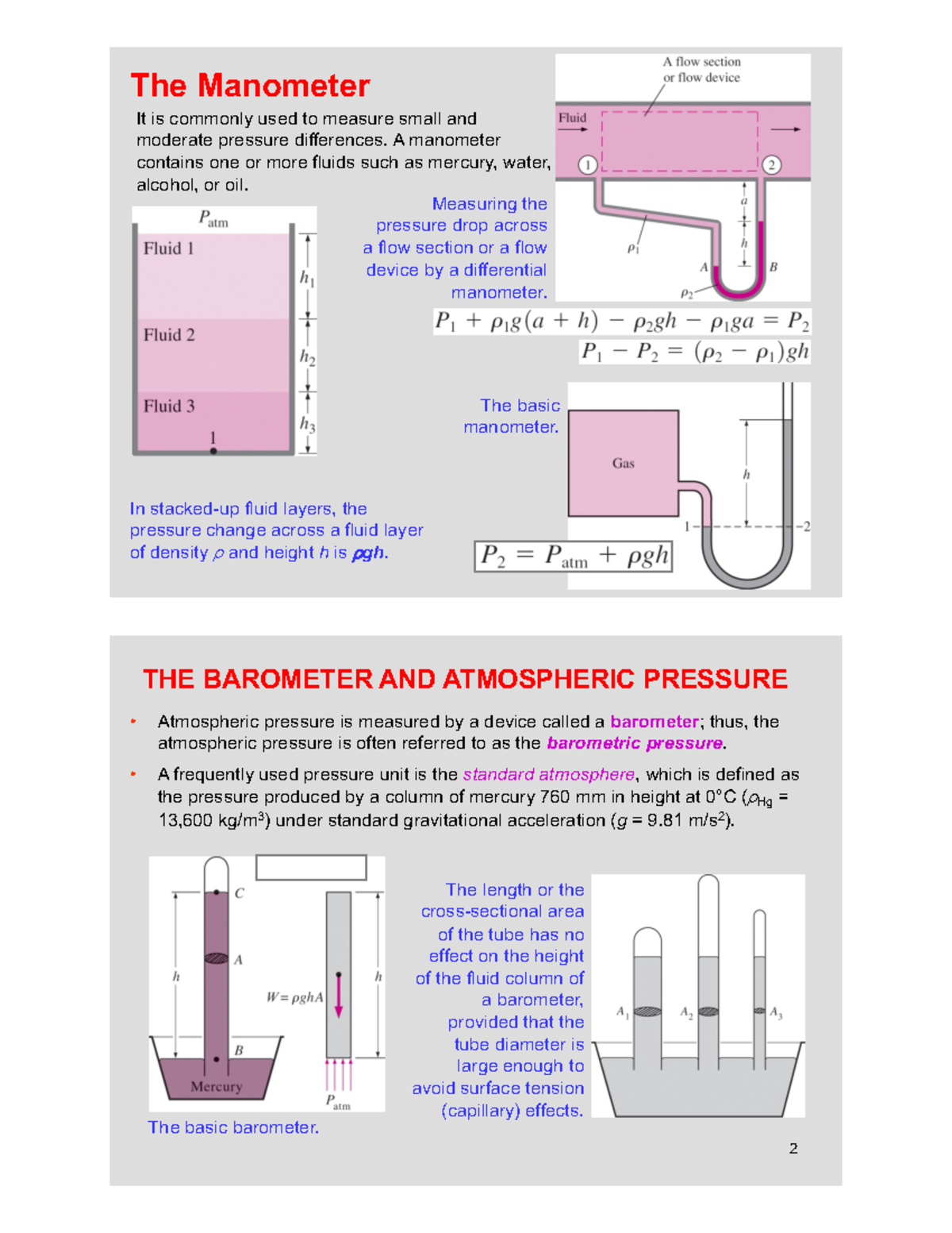 EU2 - Introduction to Thermodynamics - 1 The Manometer In stacked-up ...