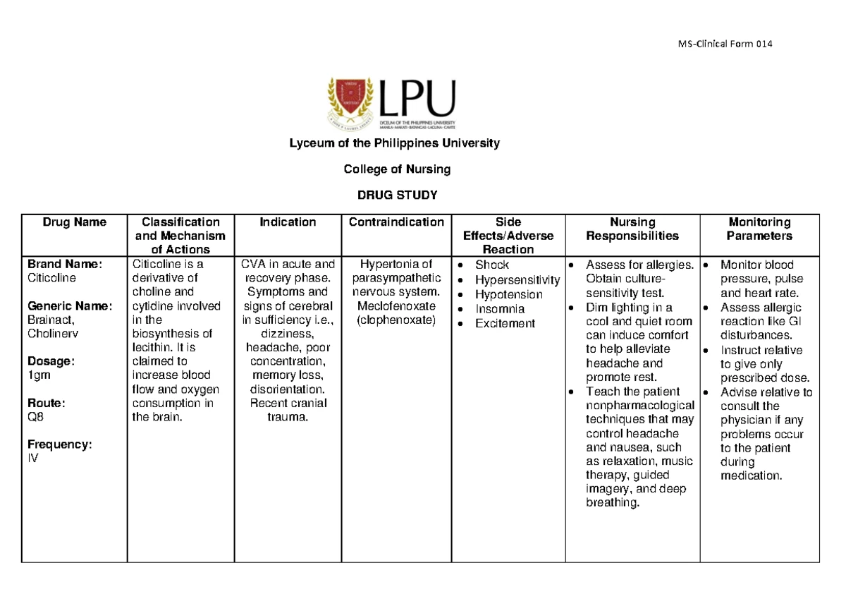 Erceflora (Bacillus clausii) Drug Study - Nursing Responsibilities ...