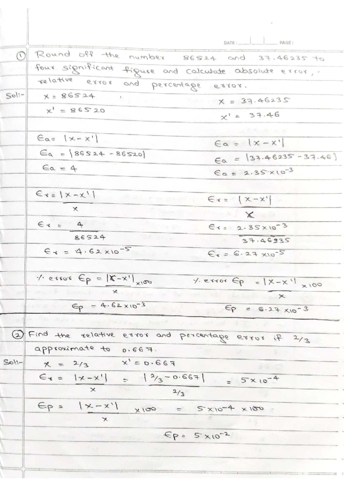 Maths Assignment 2: Error Analysis and Linear Transformations - Studocu