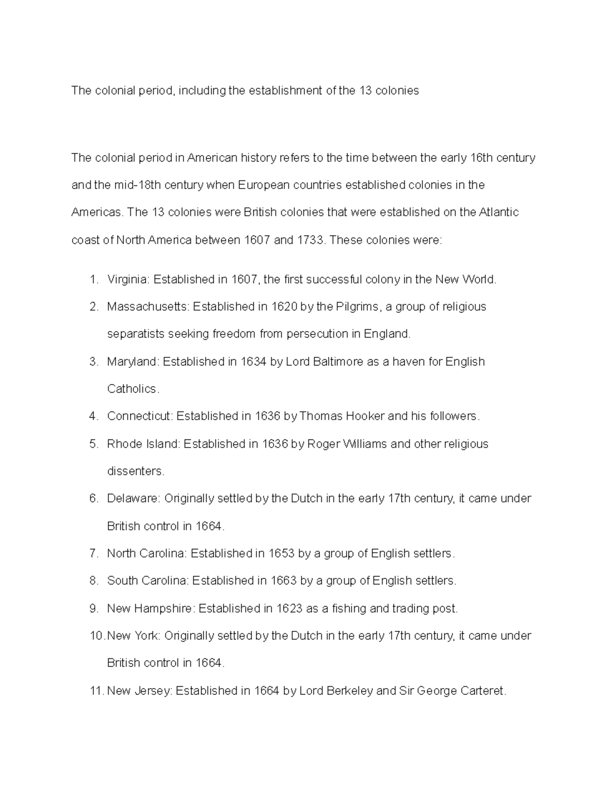 Foundations of America - The colonial period, including the ...