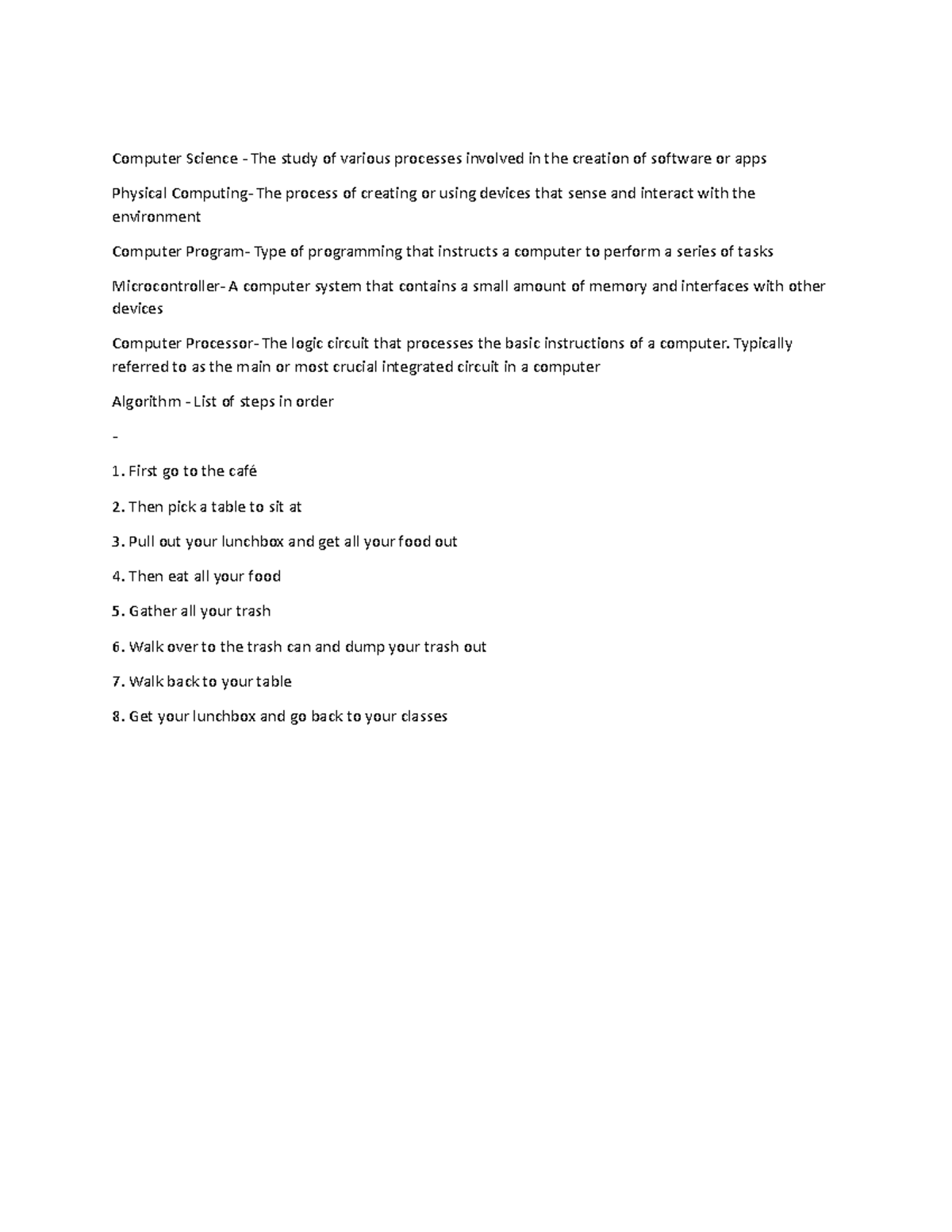 Intro Cpi Sci - homework - Computer Science - The study of various ...