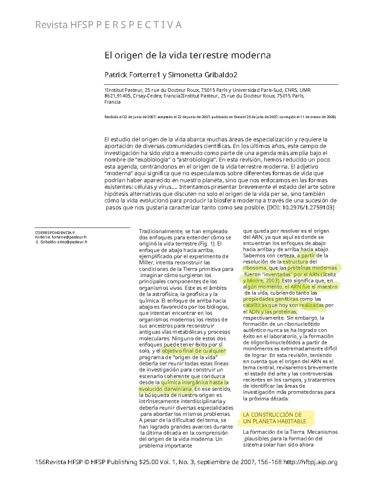 Origen de la vida Biologia celular y molecular - El origen de la vida ...