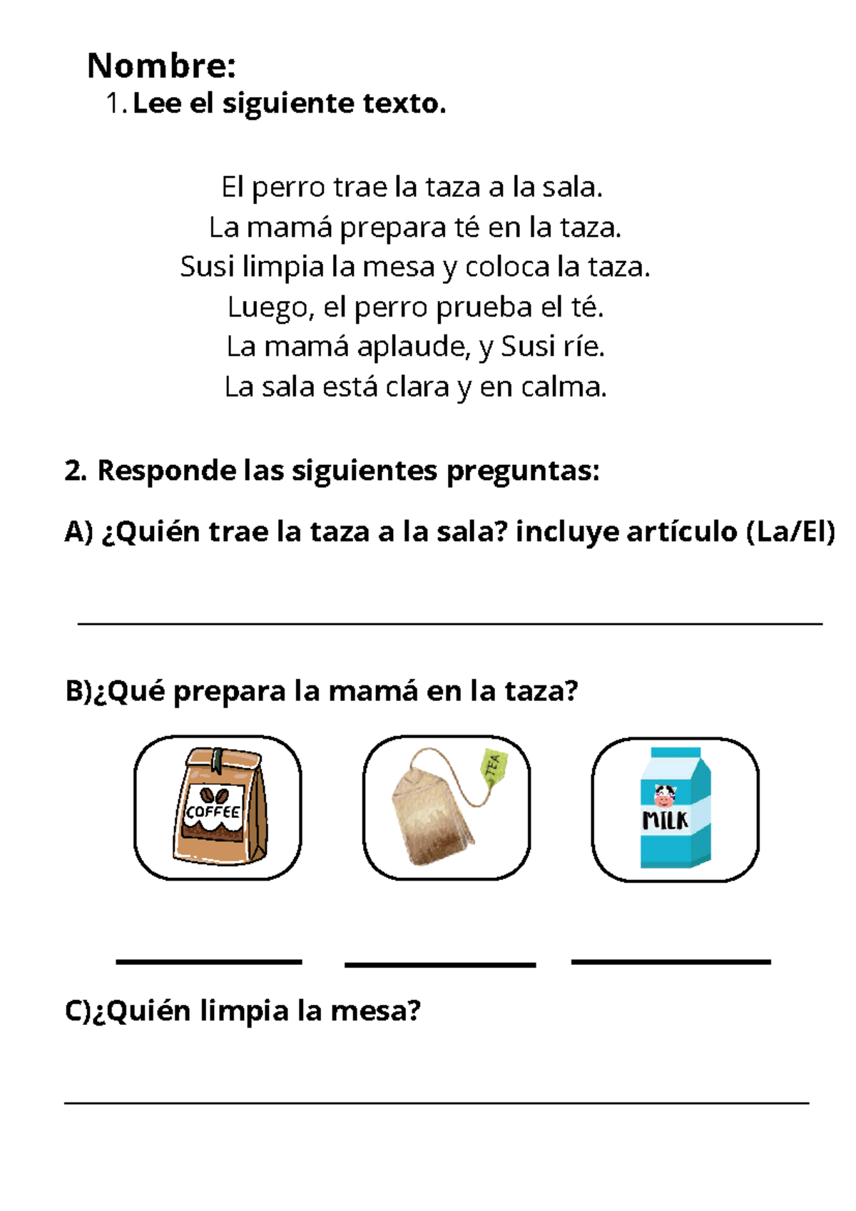 Ejercicio de Comprensión Lectora: Texto y Preguntas - Studocu