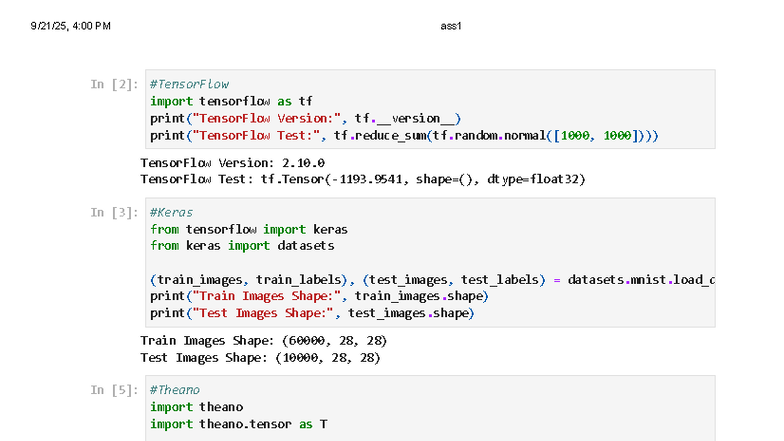 Dl1 - First practice of DL - #TensorFlow import tensorflow as tf print("TensorFlow - Studocu