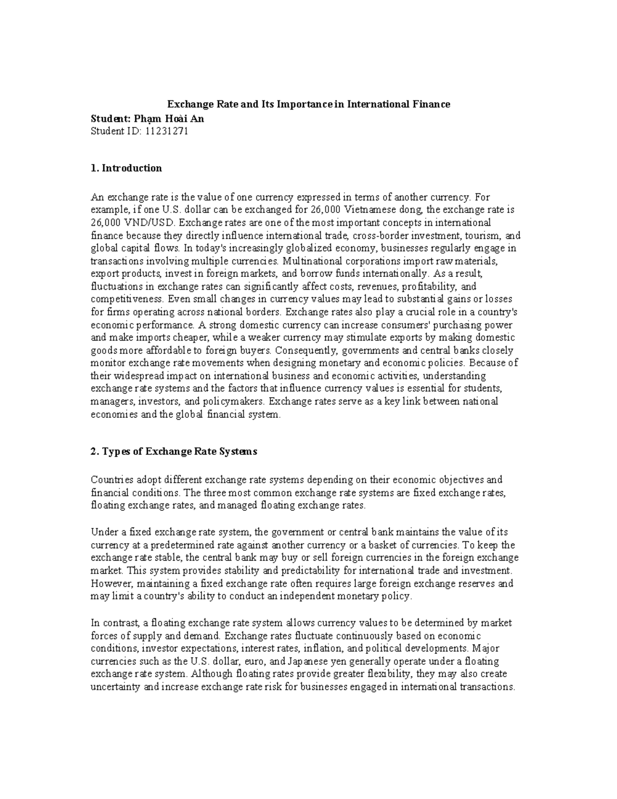 Exchange Rate Dynamics in Int'l Finance: Key Insights (FIN 101) - Studocu