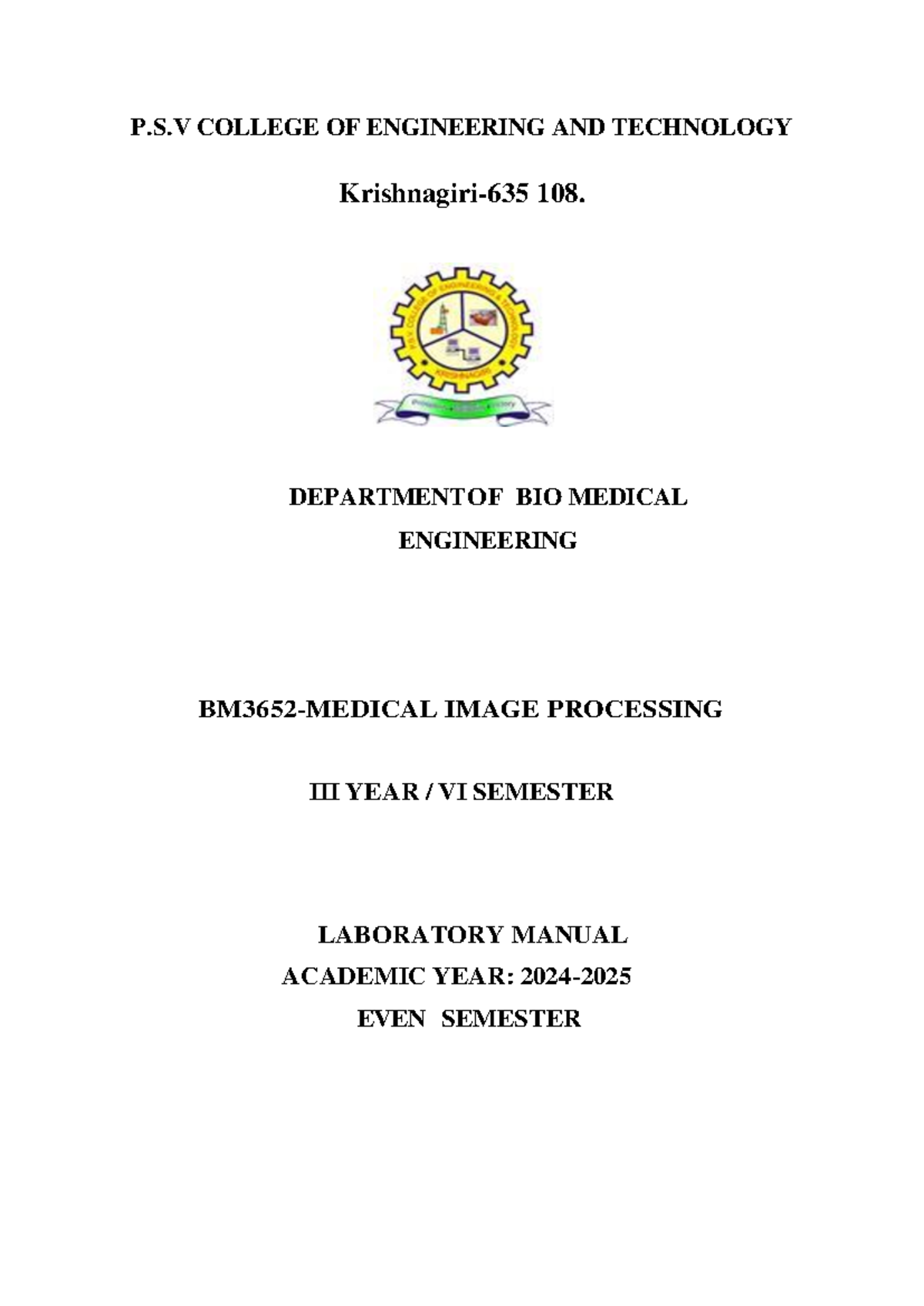 BM3652-MIP Image Processing Laboratory Manual for Year VI - Studocu