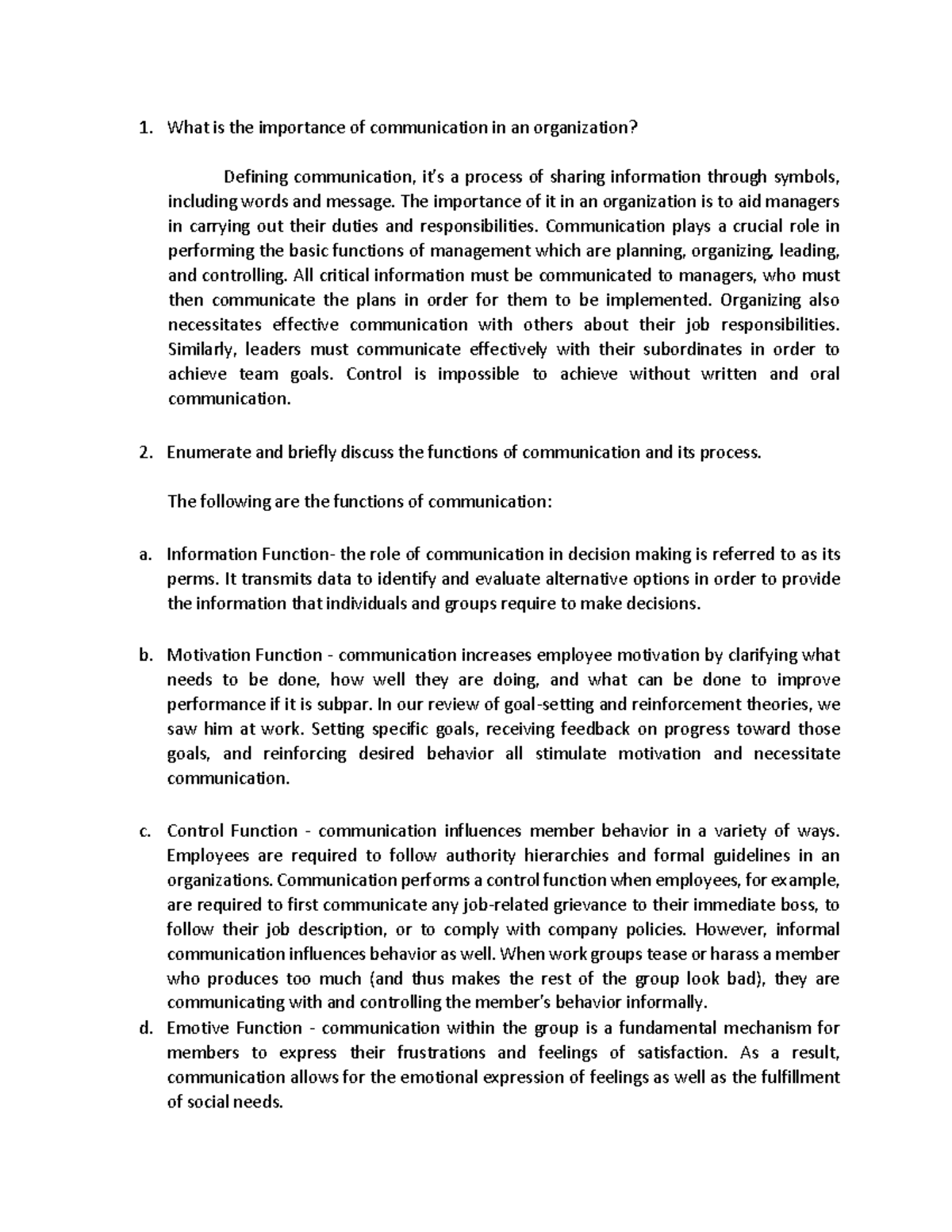 Communicating - Engineering Management - What is the importance of ...