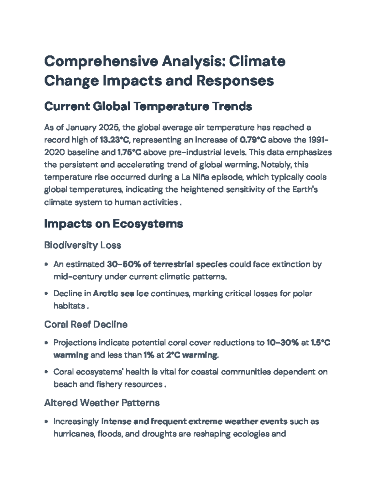 Climate Change Analysis 2025: Impacts, Responses, and Future Outlook ...