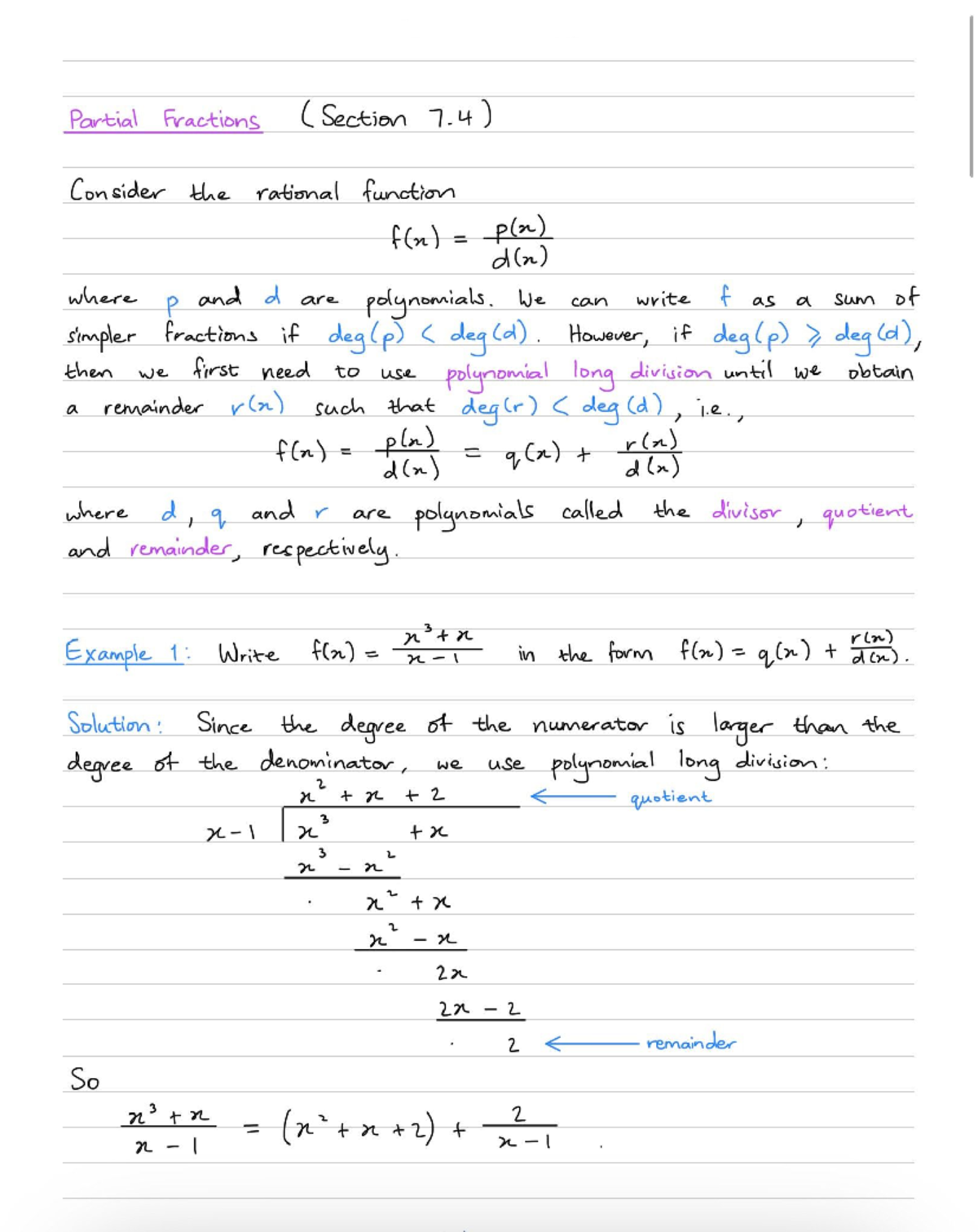 Partial Fractions Summary for MAM 1021S - Engineering Concepts - Studocu