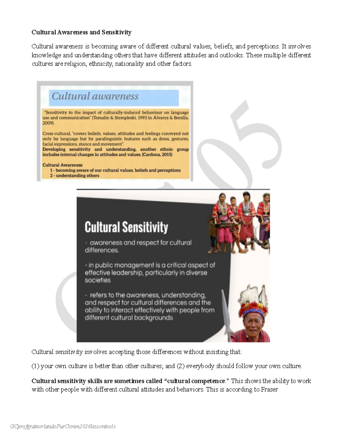 GEC05 Lesson 4: Cultural Awareness and Sensitivity Insights 2026 - Studocu