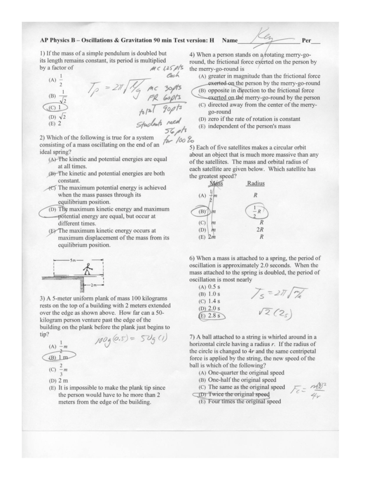 Httpwilsonphysics.weebly - AP Physics B Oscillations Gravitation 90 min ...