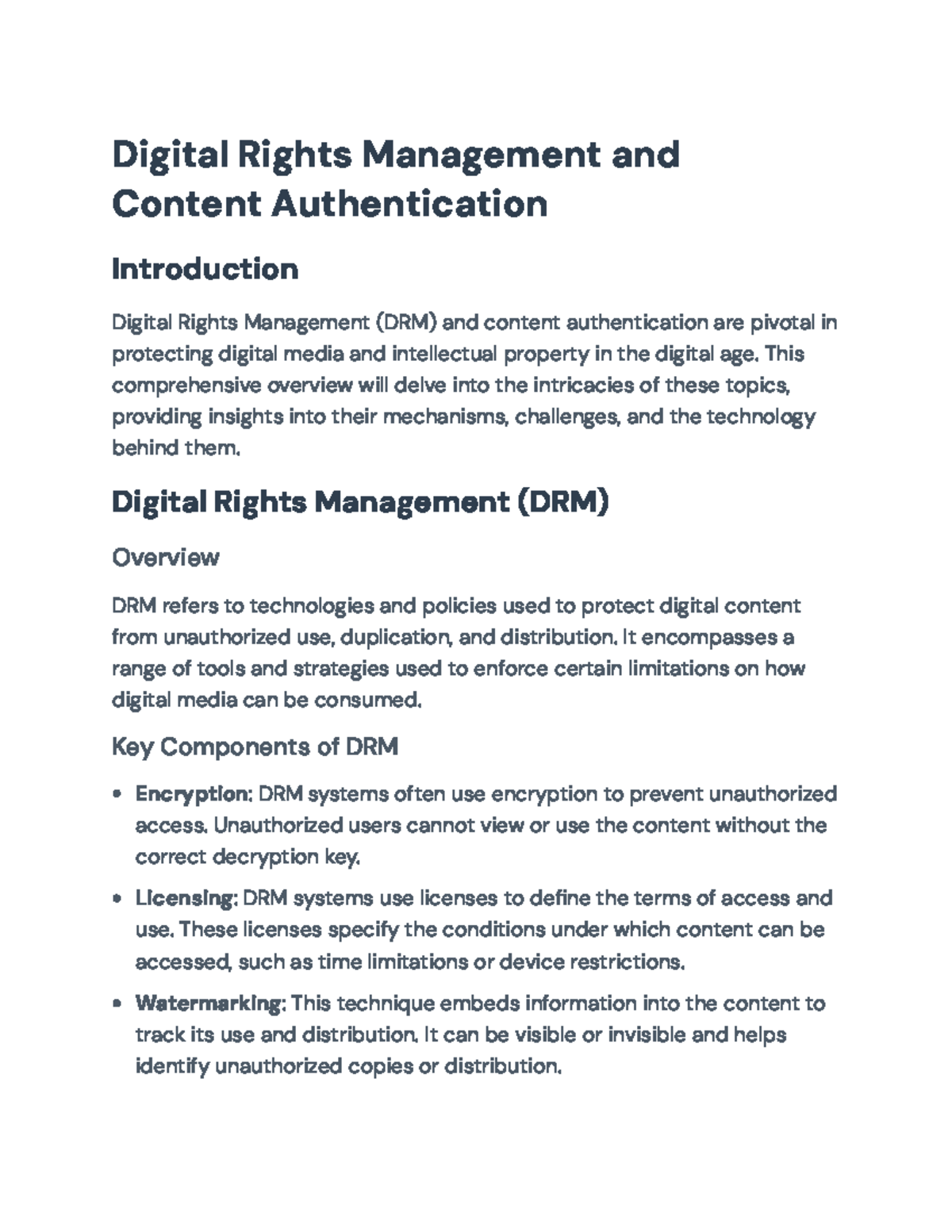 Digital Rights Management & Content Authentication Overview - Digital ...