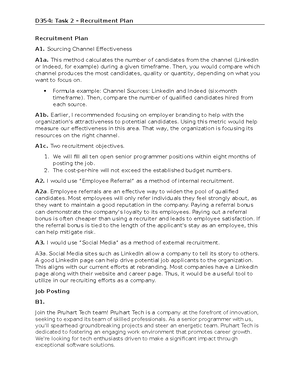 D354 Task 1 - Passed - D354 Talent Acquisition Task 1 Workforce ...