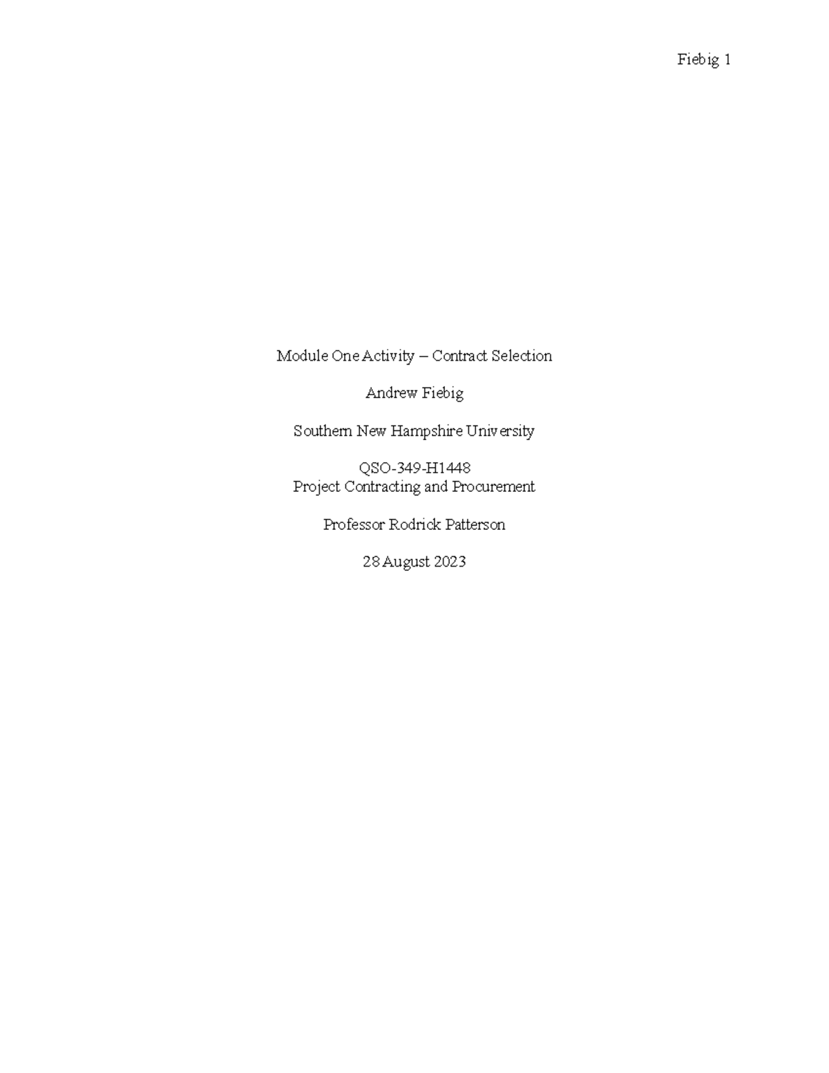 QSO 349 Module 1: Understanding Contract Types and Selection - Studocu