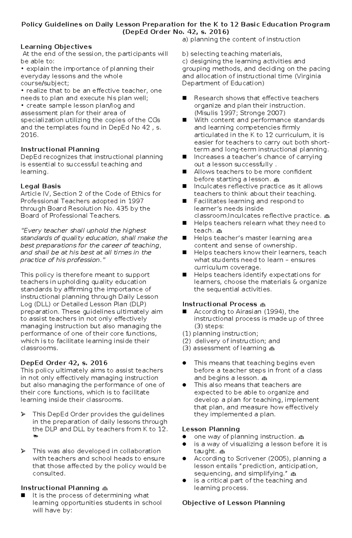 K to 12 DLL/DLP Preparation Guidelines and Importance for Teachers ...