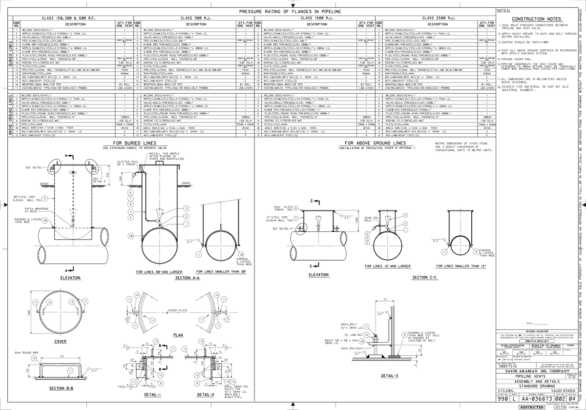 Pipeline Vent Assembly and Details (AA-036873-002) - Studocu