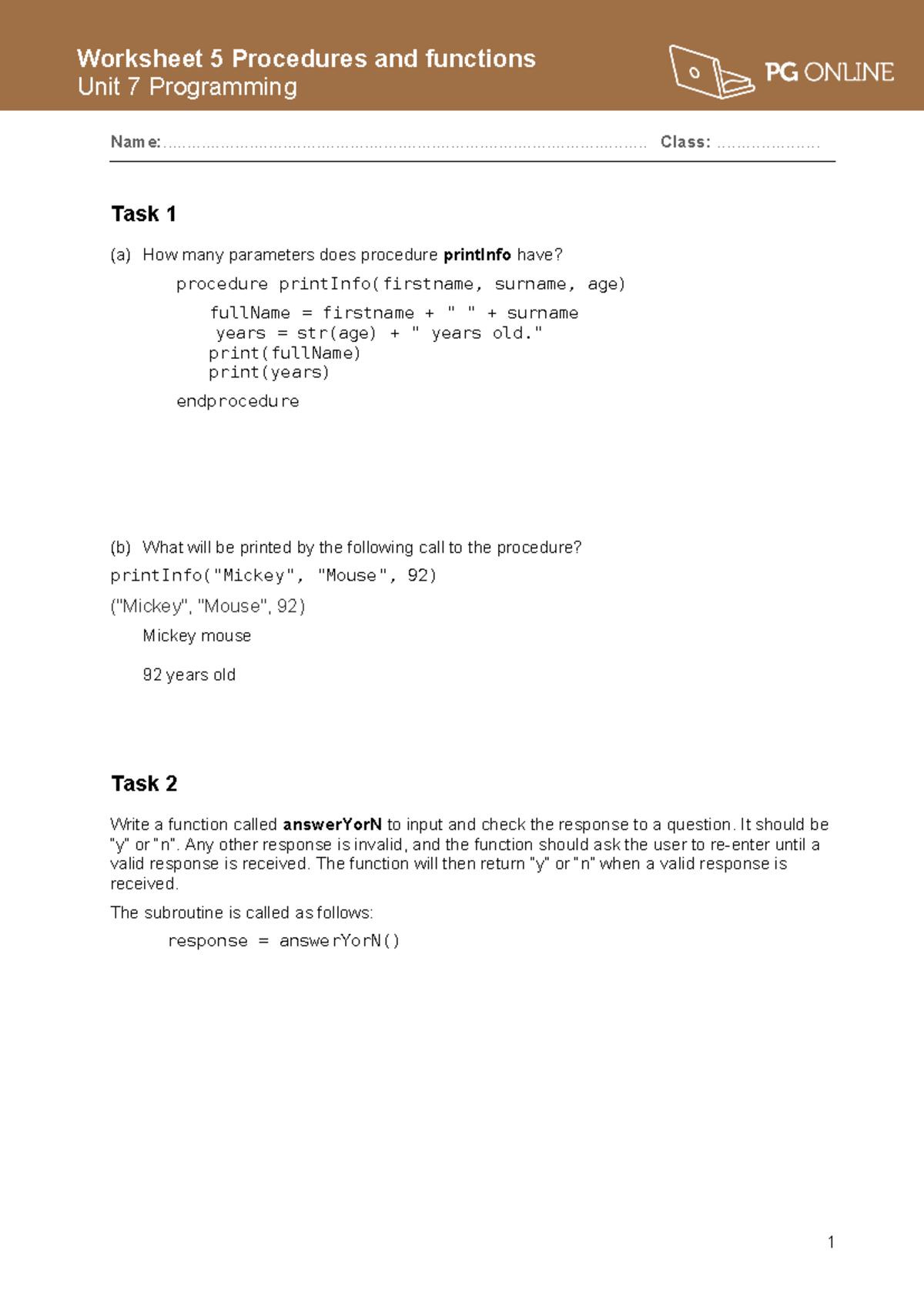 T5 Worksheet 5 - Exam Practice for Programming Concepts - Studocu