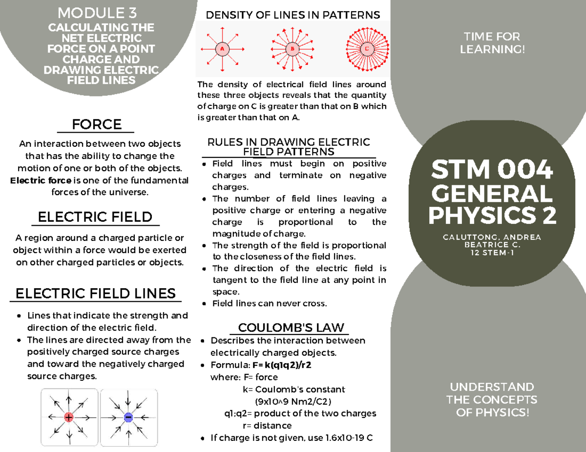 Calculating the net electric force and electric field lines (STM 004 ...