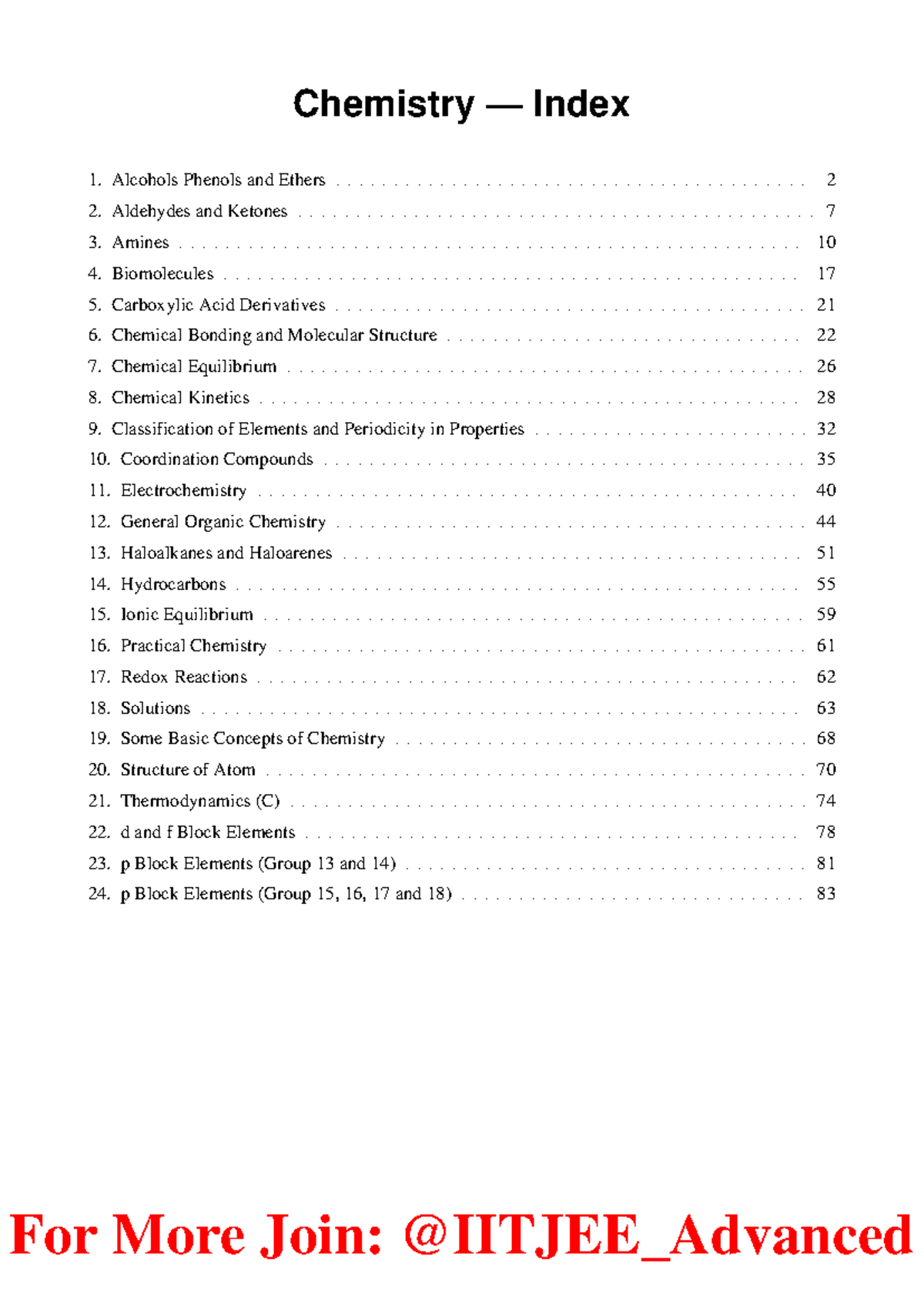 Chemistry Index: Alcohols, Phenols, Ethers & More - JEE Main 2026 - Studocu