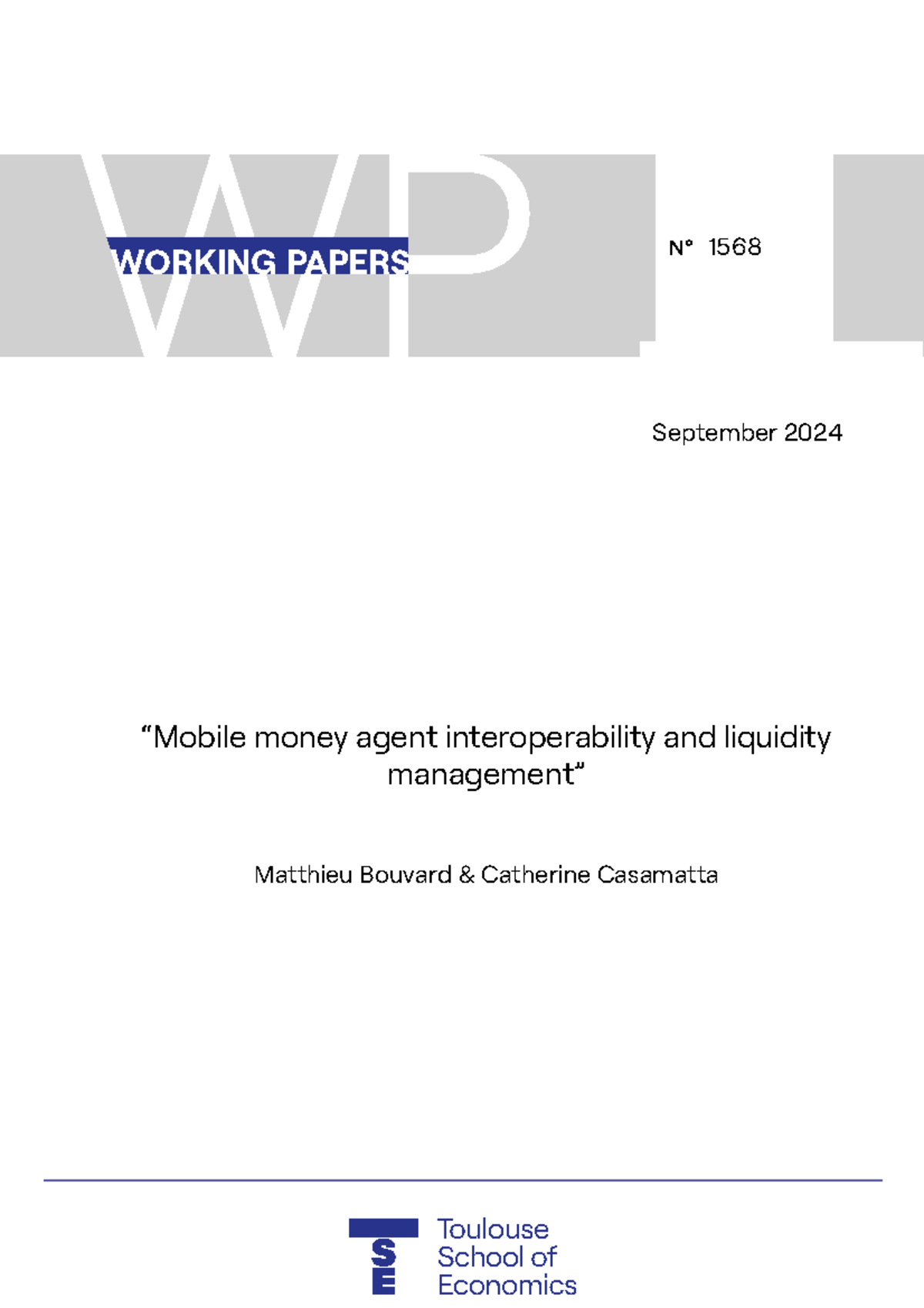 Interoperability and Liquidity in Mobile Money Agents: A Study (1568 ...