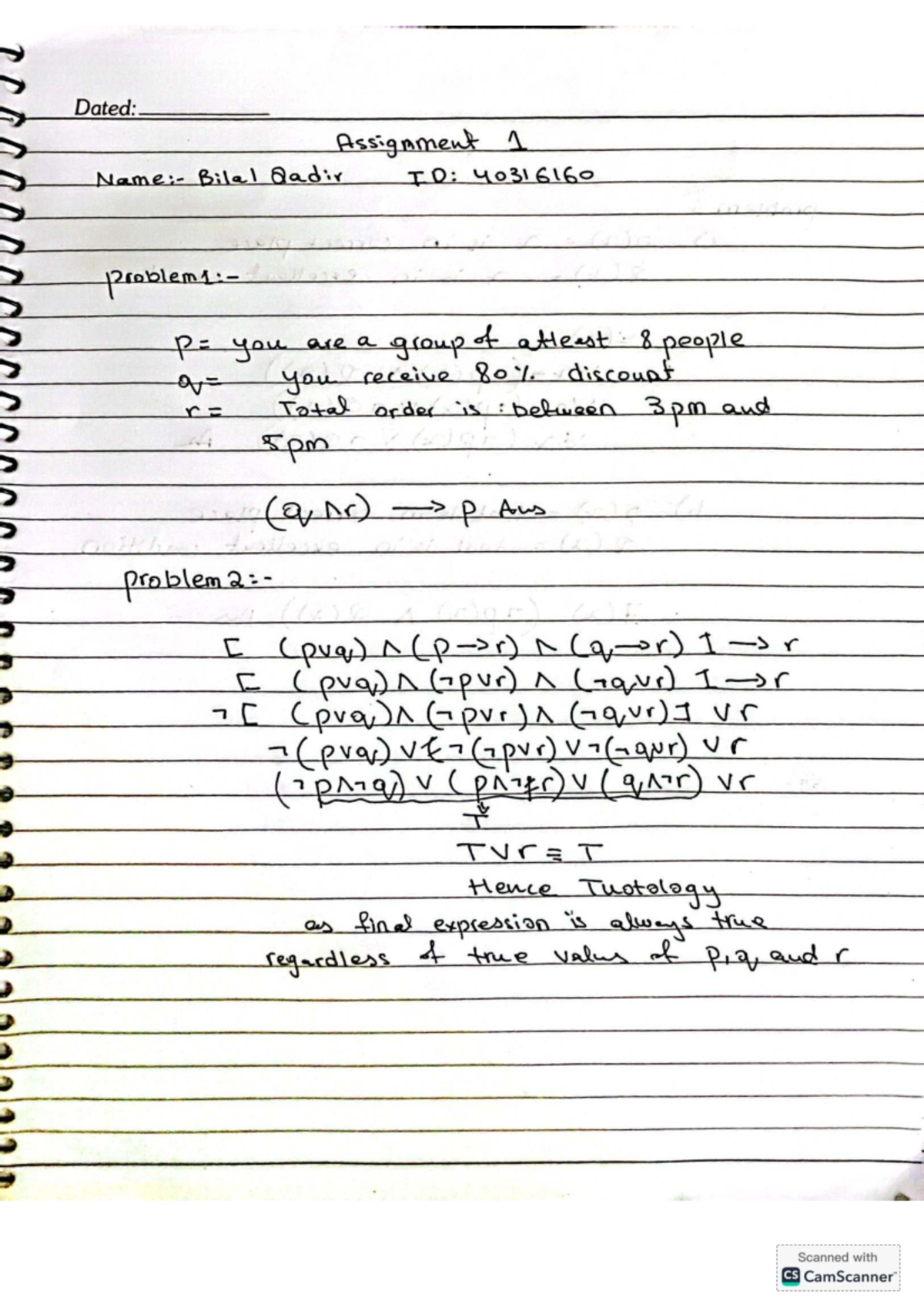 Coen 231 Assignment 1: Logic Problems and Truth Tables by Bilal Qadir - Studocu
